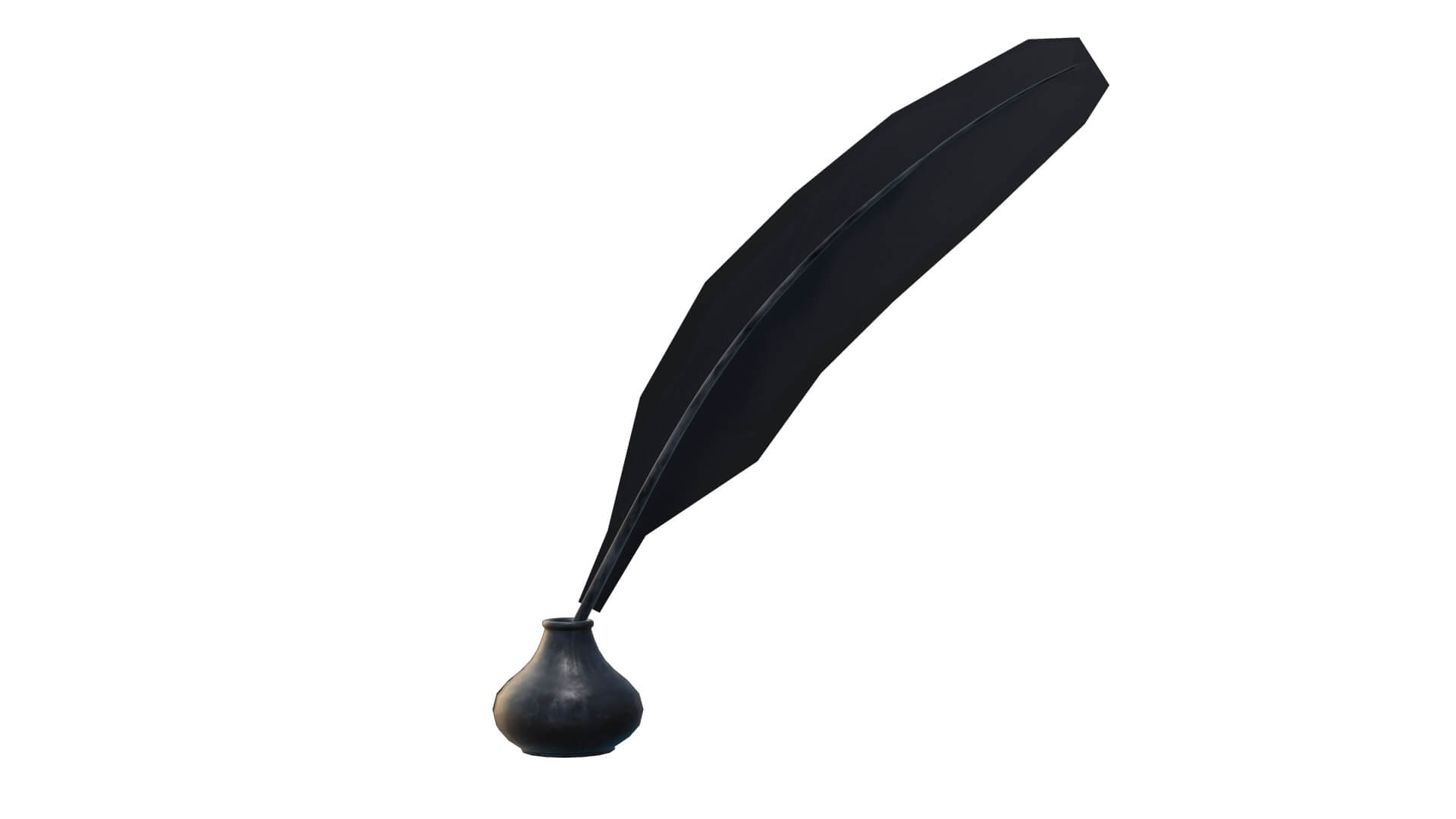 Quill and Ink Pot - 3D Model by H3afDya