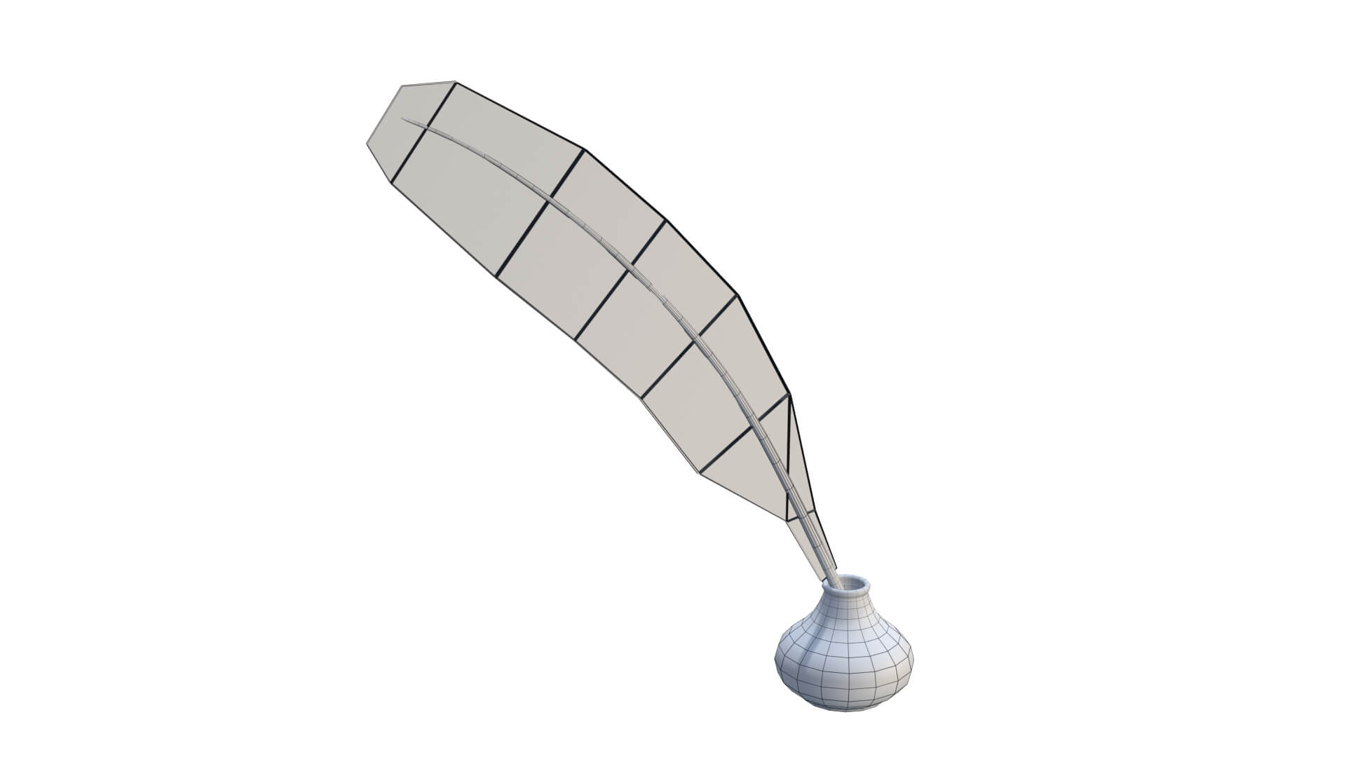 Quill and Ink Pot - 3D Model by H3afDya