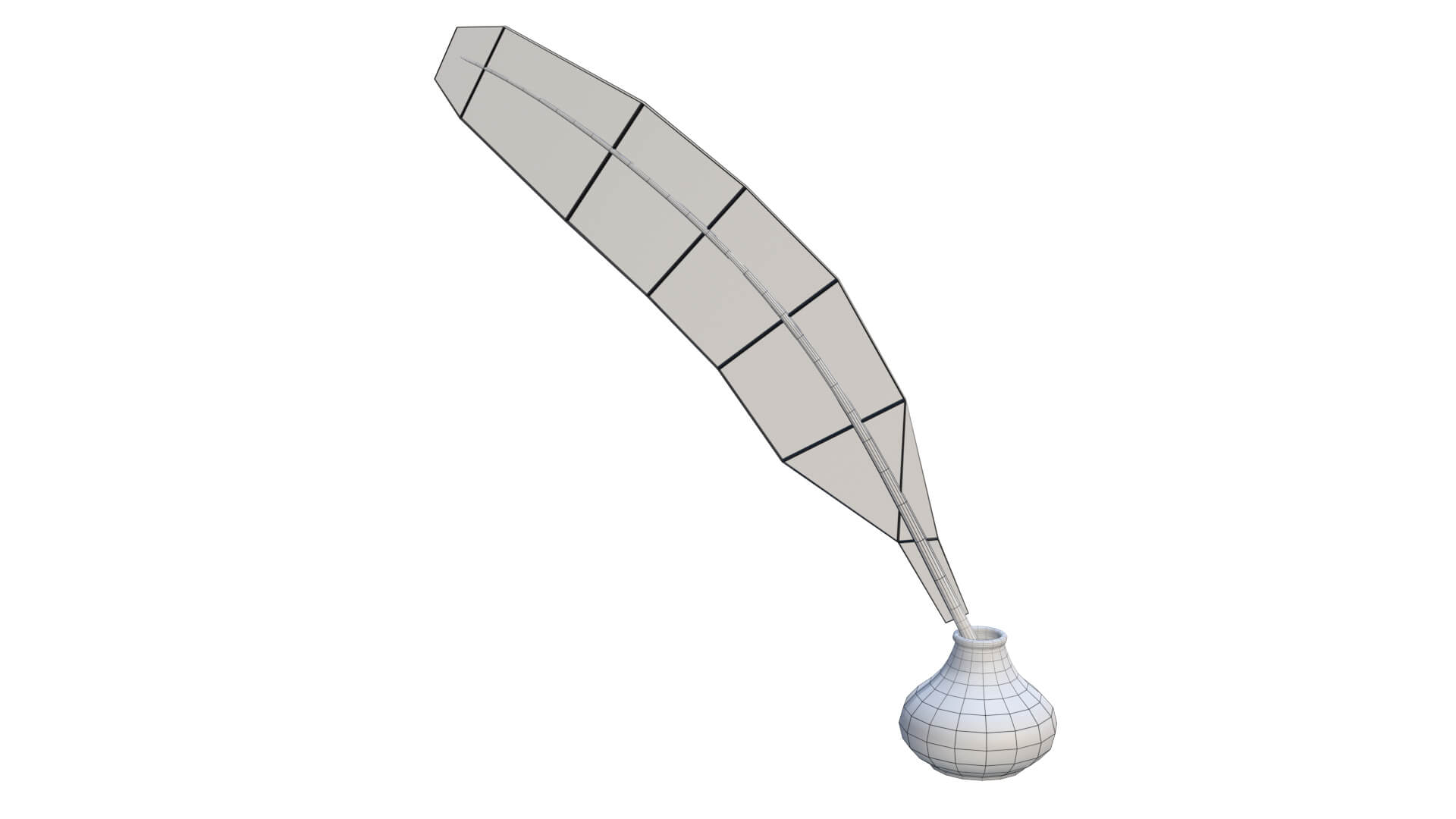 Quill and Ink Pot - 3D Model by H3afDya