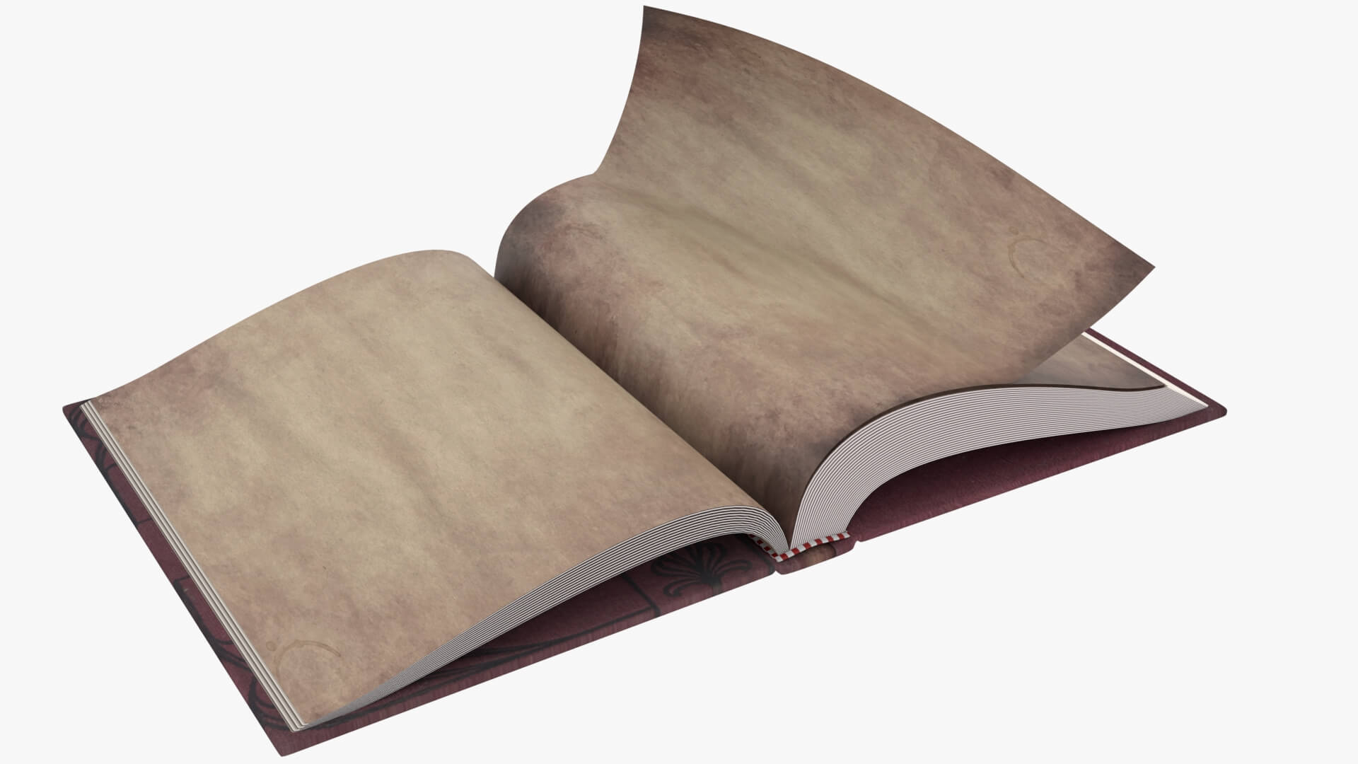 Red Old Cover Rigged Book - 3D Model by H3afDya