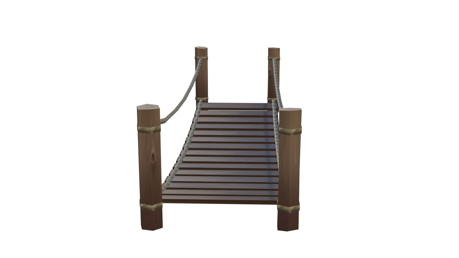 Low Poly Rope Bridge - 3D Model by H3afDya