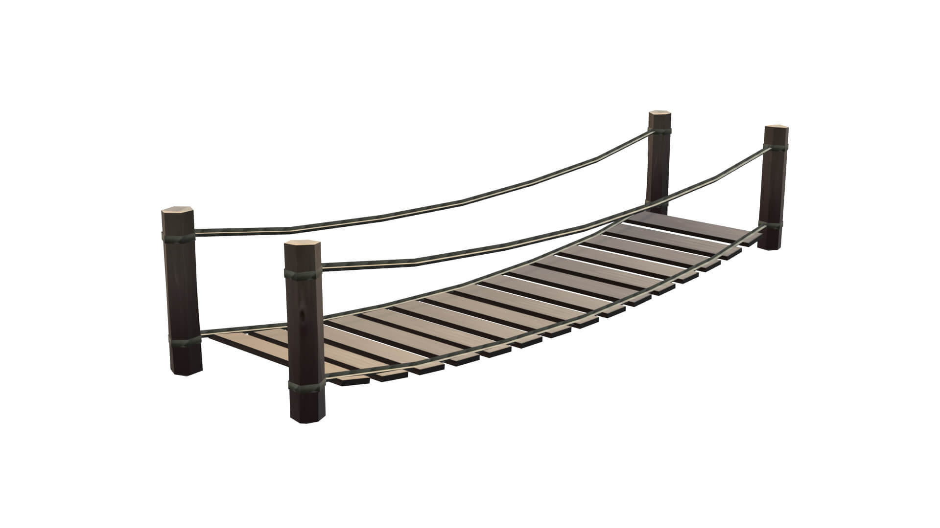 Low Poly Rope Bridge - 3D Model by H3afDya