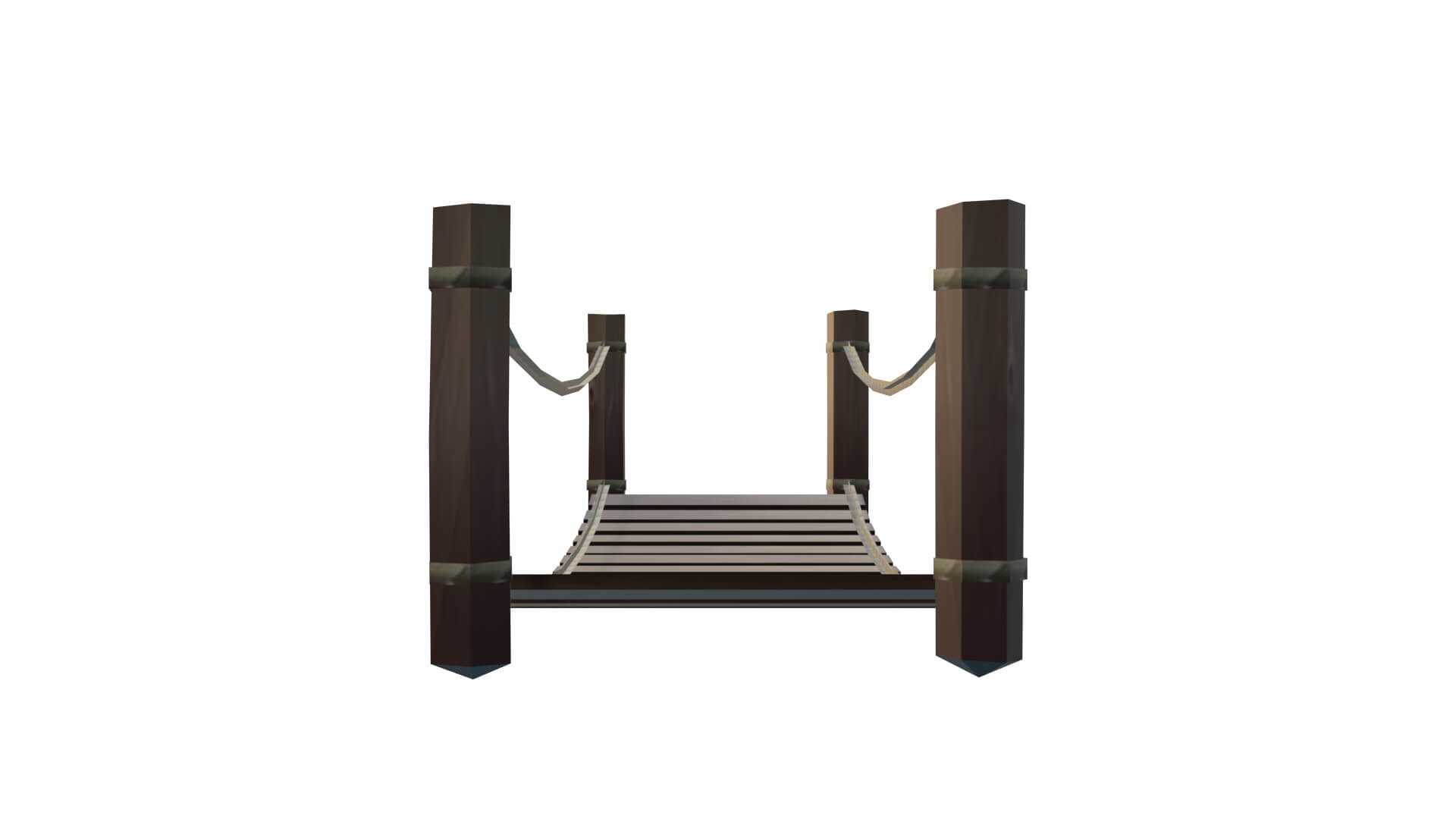 Low Poly Rope Bridge - 3D Model by H3afDya