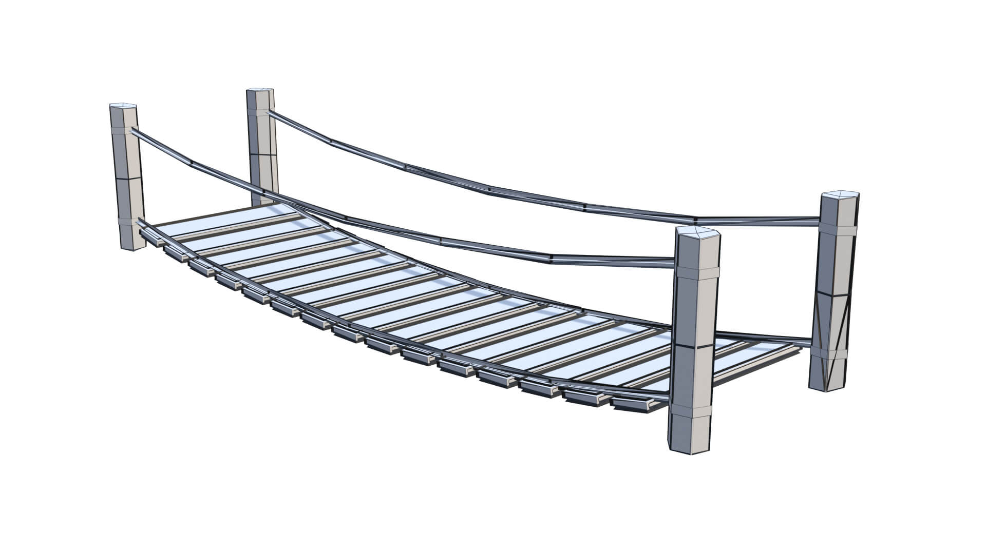 Low Poly Rope Bridge - 3D Model by H3afDya