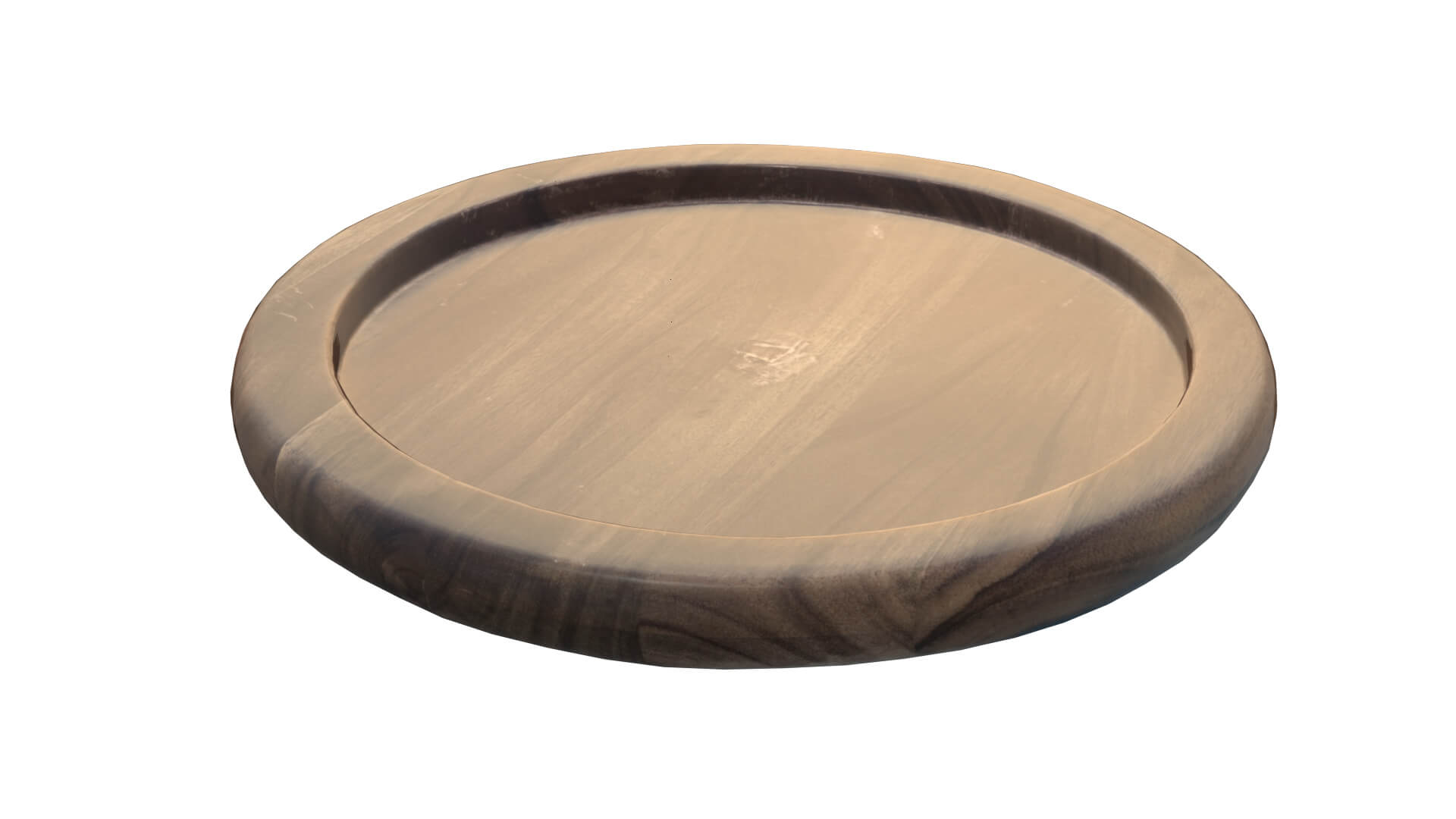 Round Wooden Plate - 3D Model by H3afDya