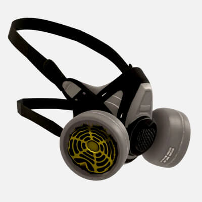 White Double Filters Half Face Mask - 3D Model by H3afDya