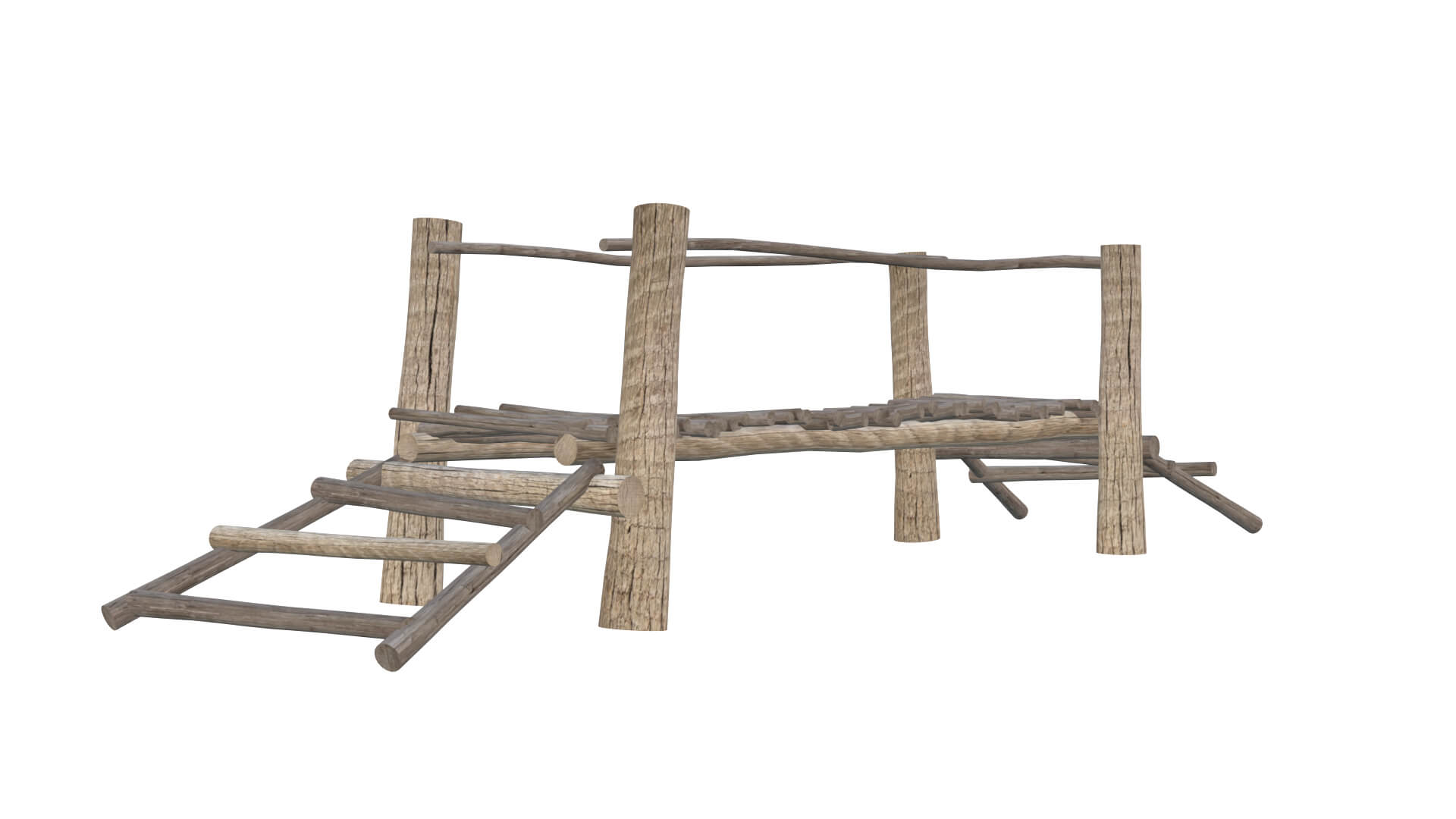 Wooden Bridge - 3D Model by H3afDya