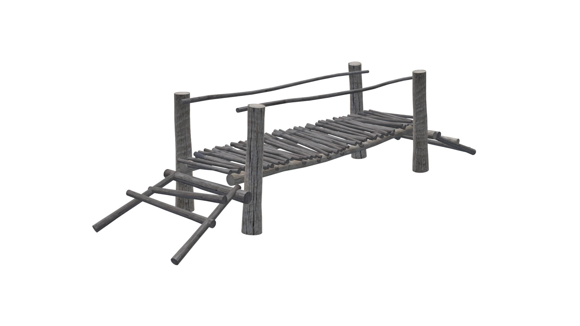 Wooden Bridge - 3D Model by H3afDya