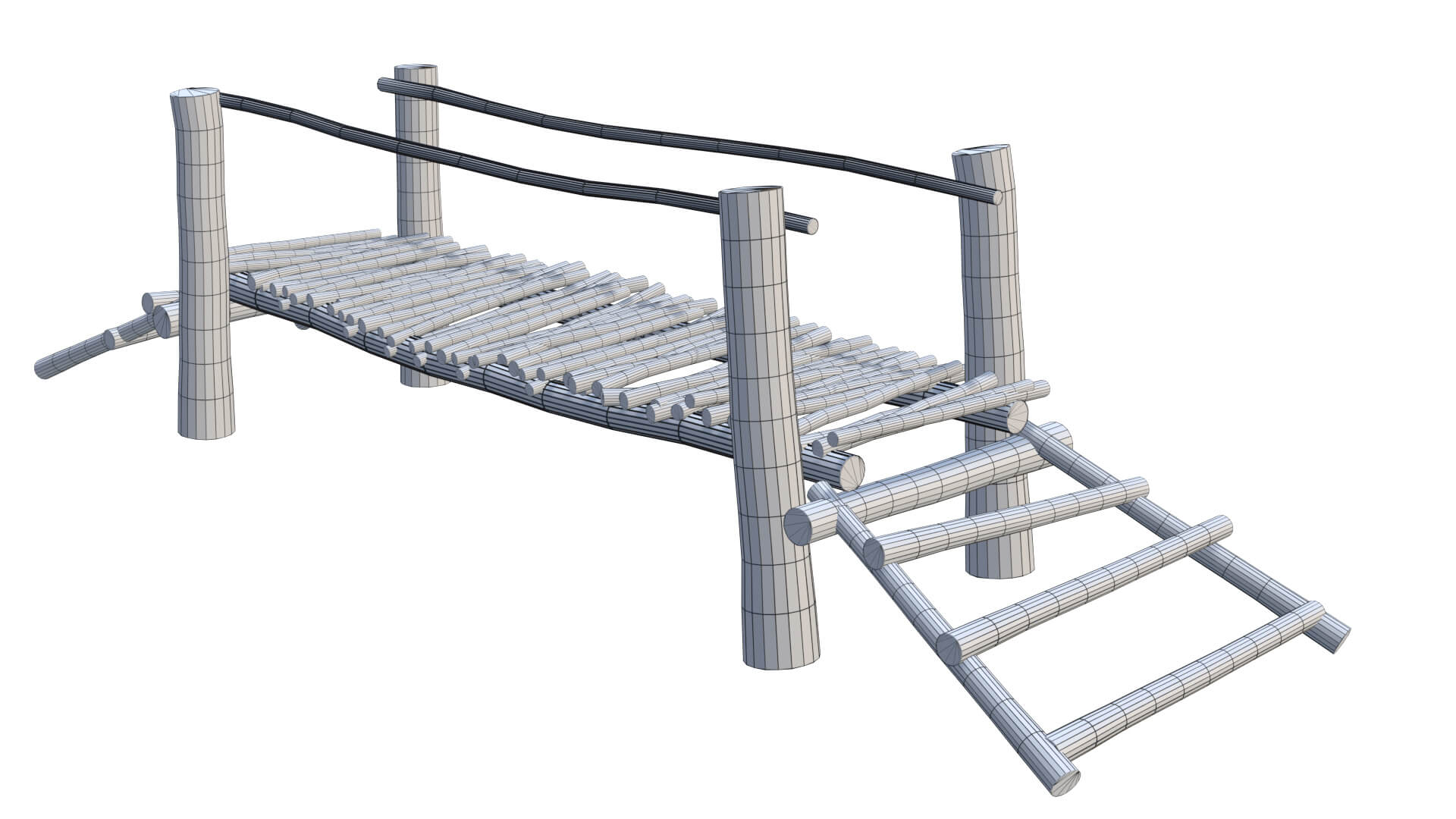 Wooden Bridge - 3D Model by H3afDya