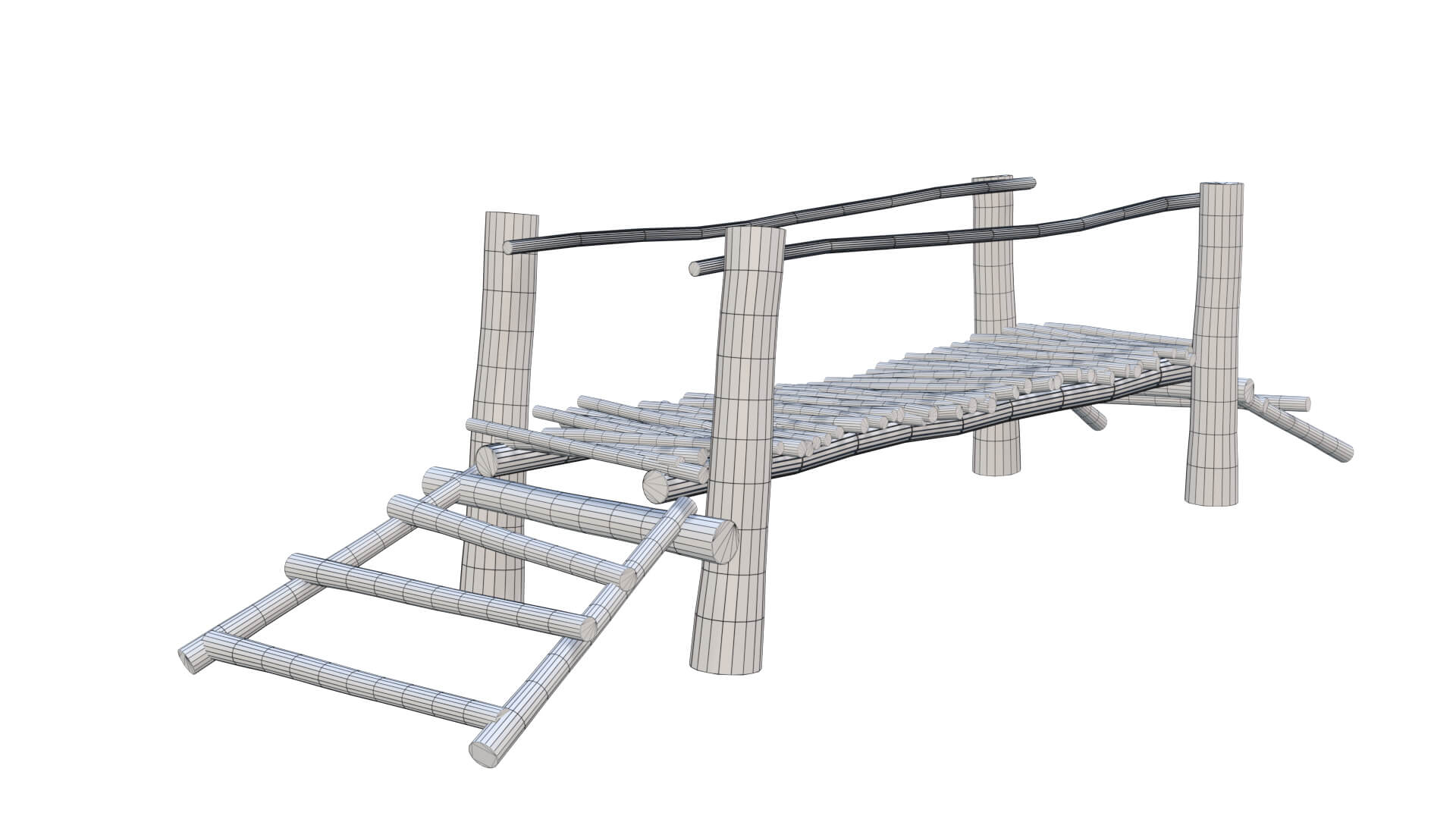 Wooden Bridge - 3D Model by H3afDya