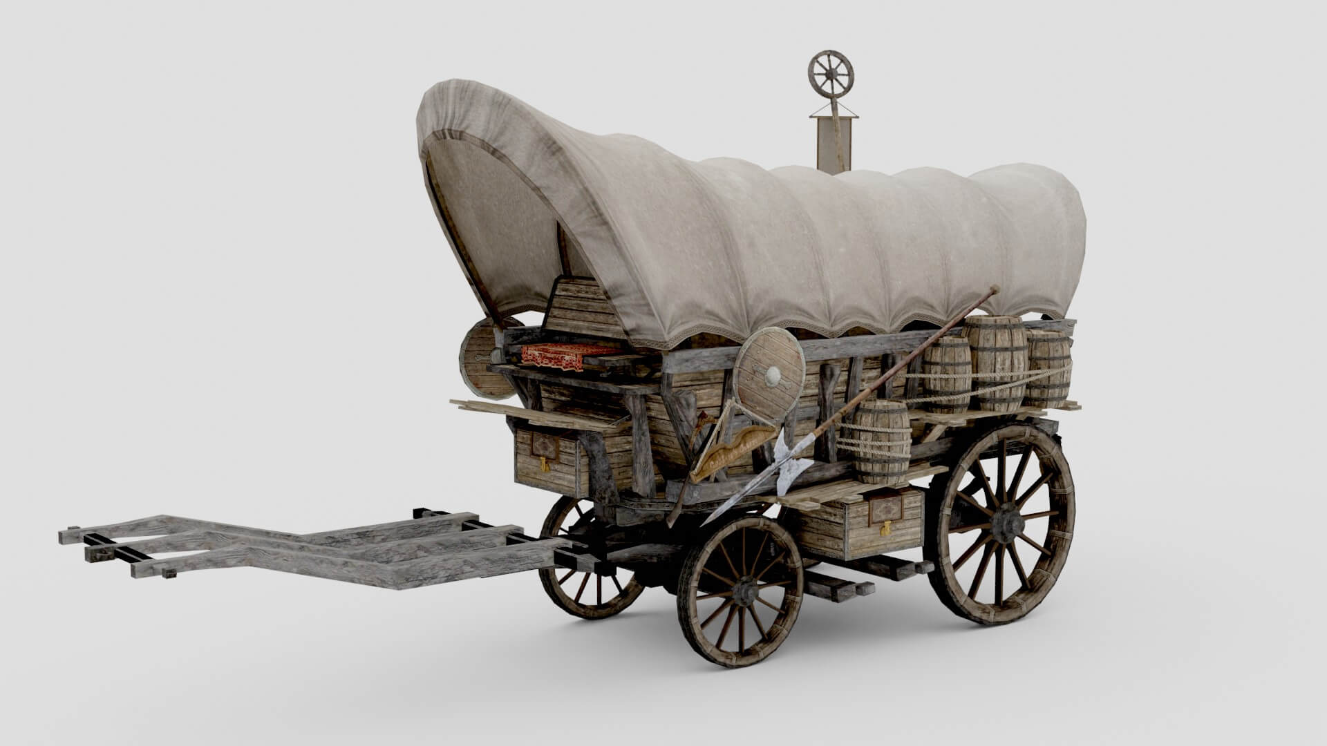 Wooden Carriage - 3D Model by H3afDya