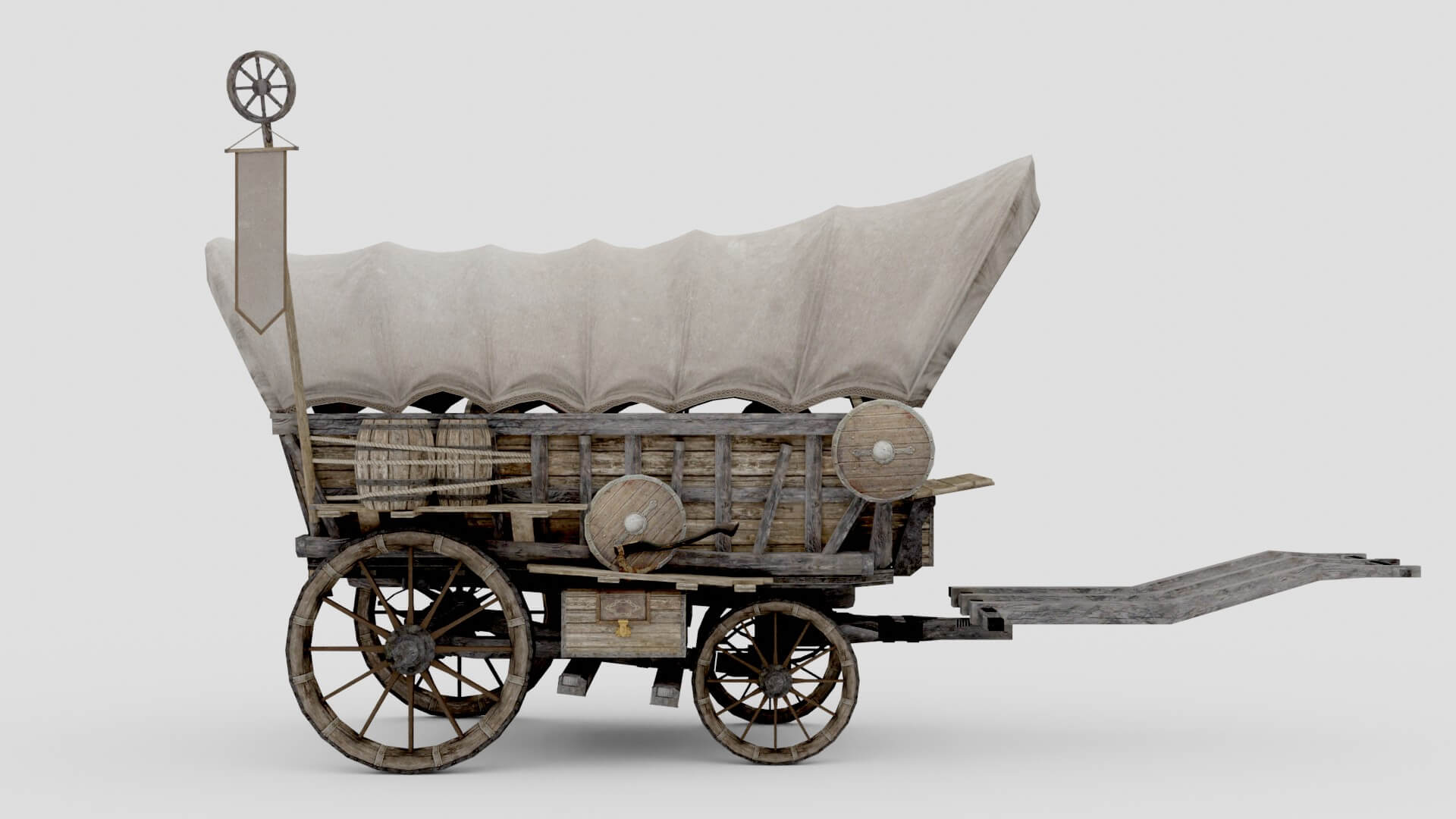 Wooden Carriage - 3D Model by H3afDya