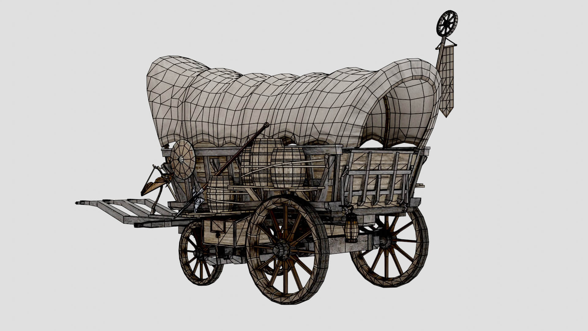 Wooden Carriage - 3D Model by H3afDya
