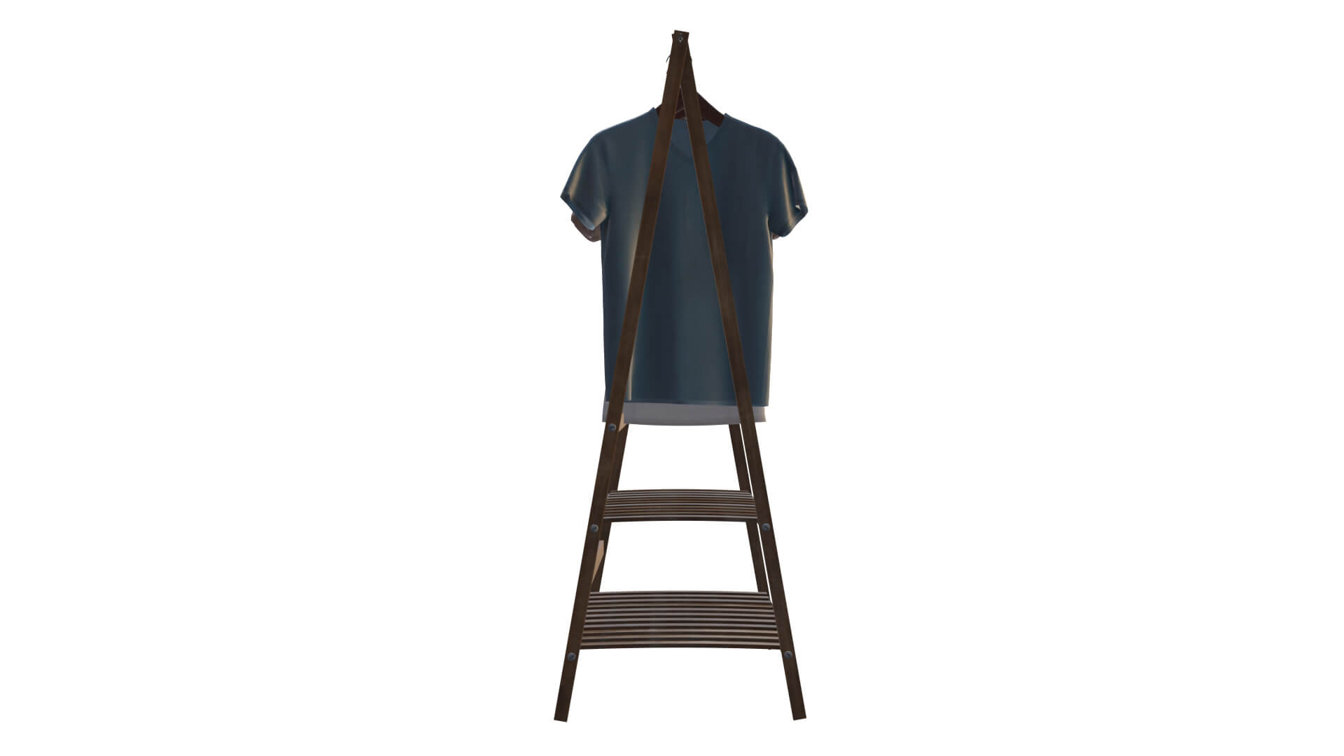 Wooden Clothes Stand - 3D Model by H3afDya