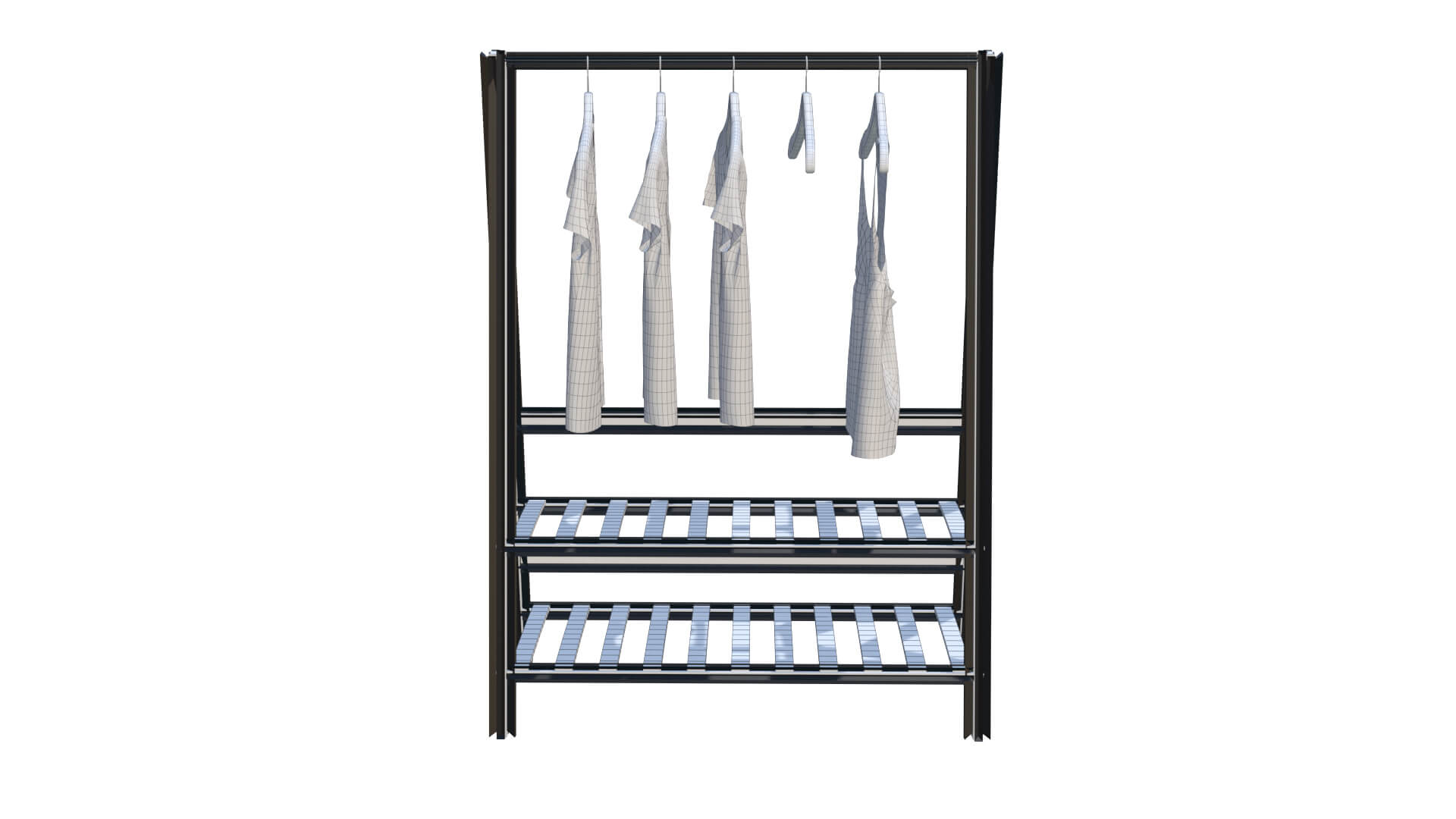 Wooden Clothes Stand - 3D Model by H3afDya