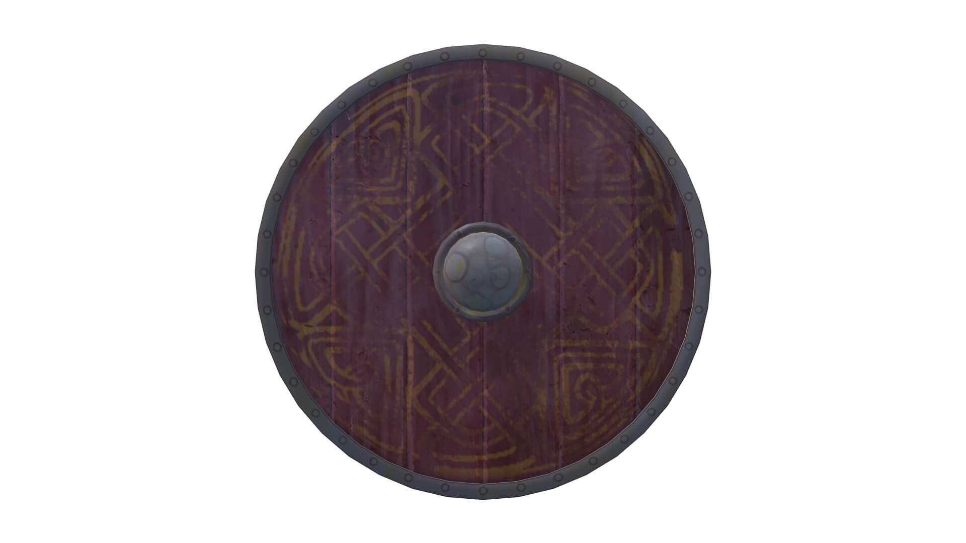 Wooden Medieval Shield - 3D Model by H3afDya