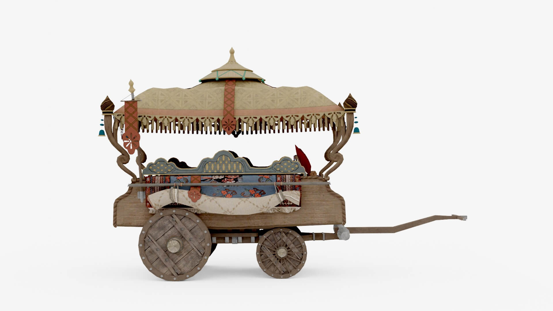 Wooden Wagon - 3D Model by H3afDya