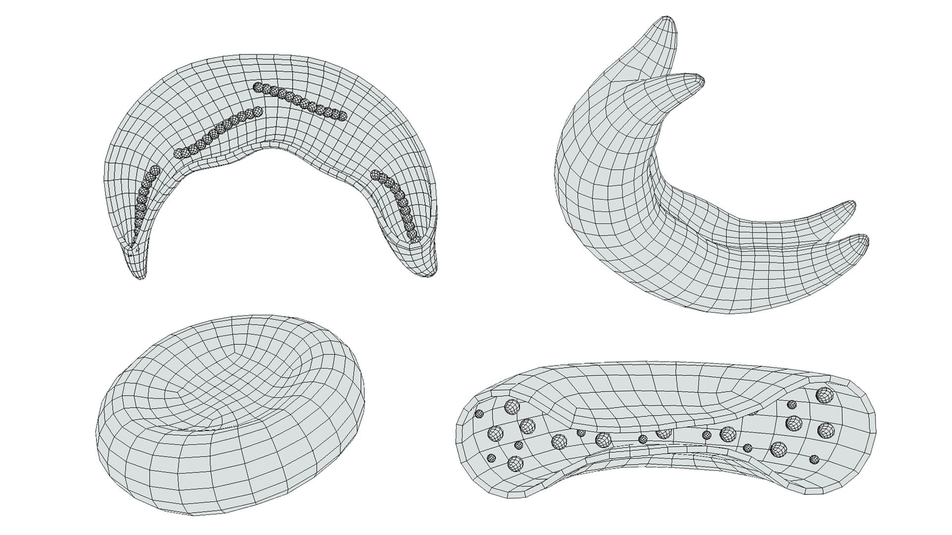 Cross Section of Normal Vs Sickle Red Blood Cell - 3D Model by h3ydari96