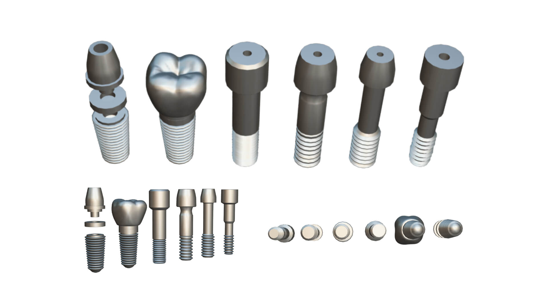 Dental Implant Pack - 6 in 1 3D Model by h3ydari96
