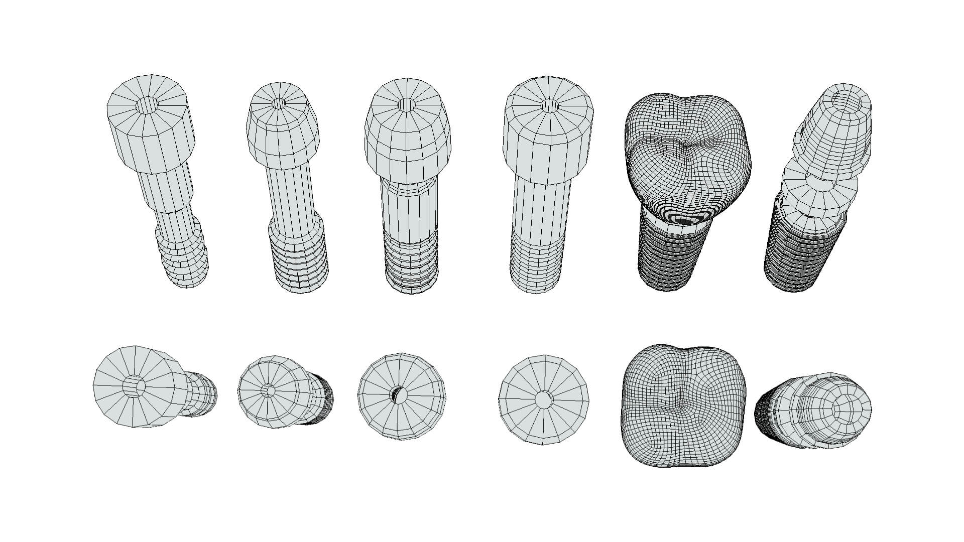 Dental Implant Pack - 6 in 1 3D Model by h3ydari96
