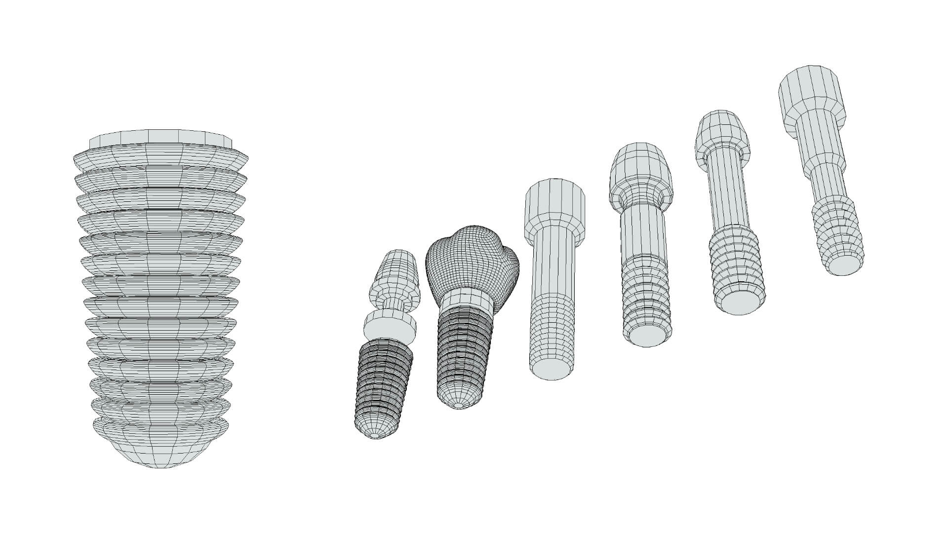 Dental Implant Pack - 6 in 1 3D Model by h3ydari96