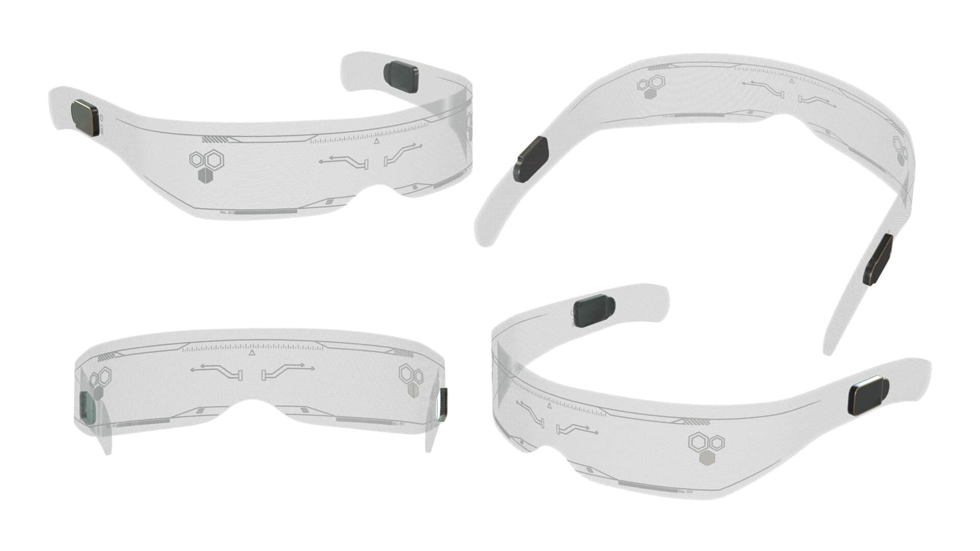 Futuristic Cyberpunk Sci-Fi Glasses 3D Model by h3ydari96