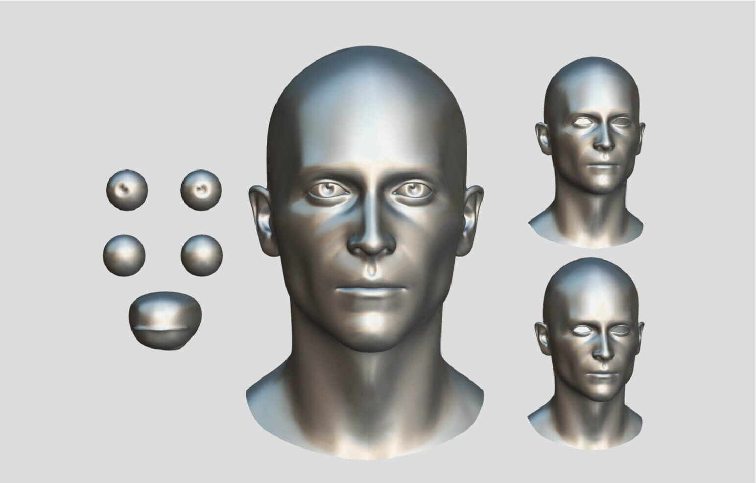 Male Head Base Mesh - 3D Model by h3ydari96