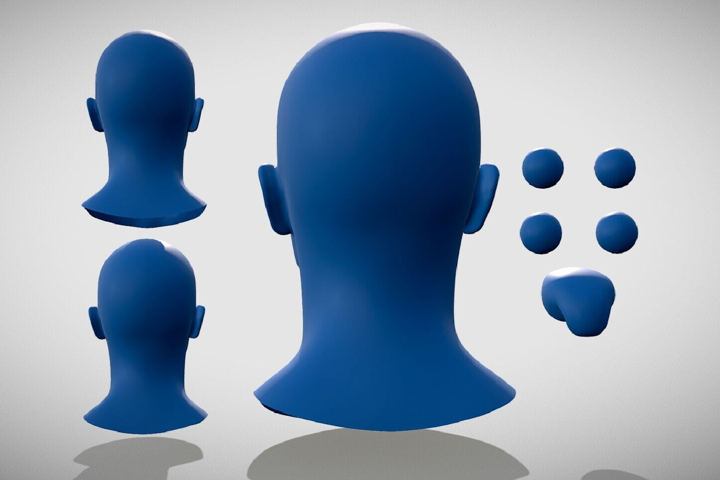 Male Head Base Mesh - 3D Model by h3ydari96