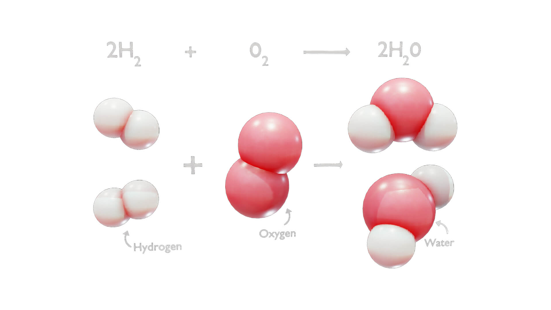 Reaction of Hydrogen and Oxygen To Water - 3D Model by h3ydari96