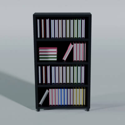 Book Rack Black for Room Decor 3D Model by Hafeez Luni 3D
