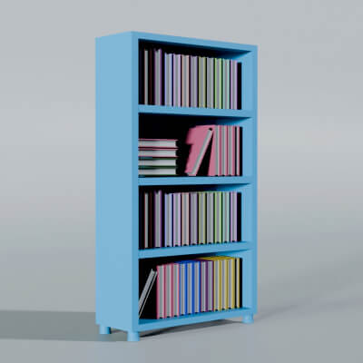 Book Rack Blue for Room Décor 3D Model by Hafeez Luni 3D