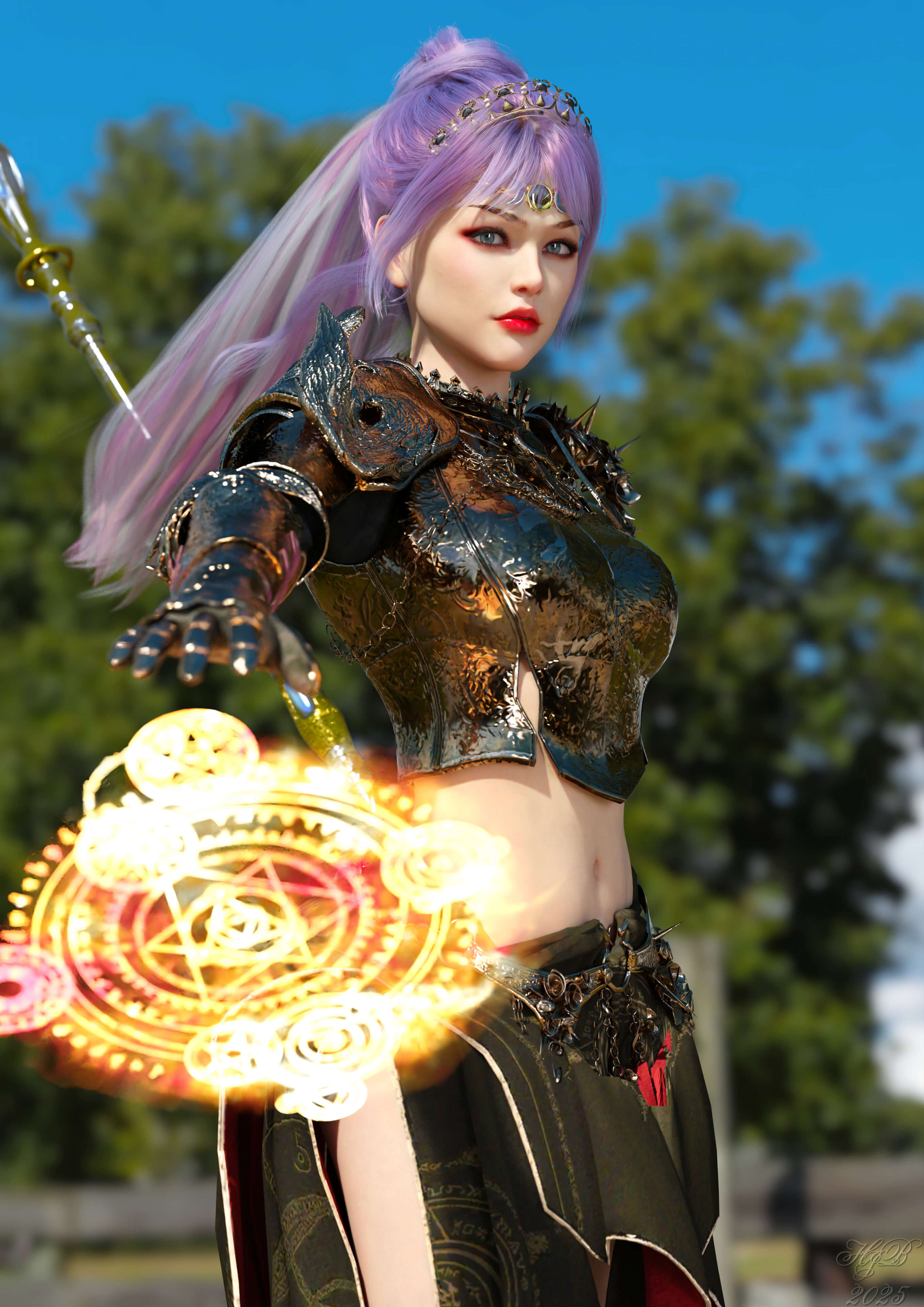 Battle Mage 3D Render, Digital Art by Hajoba