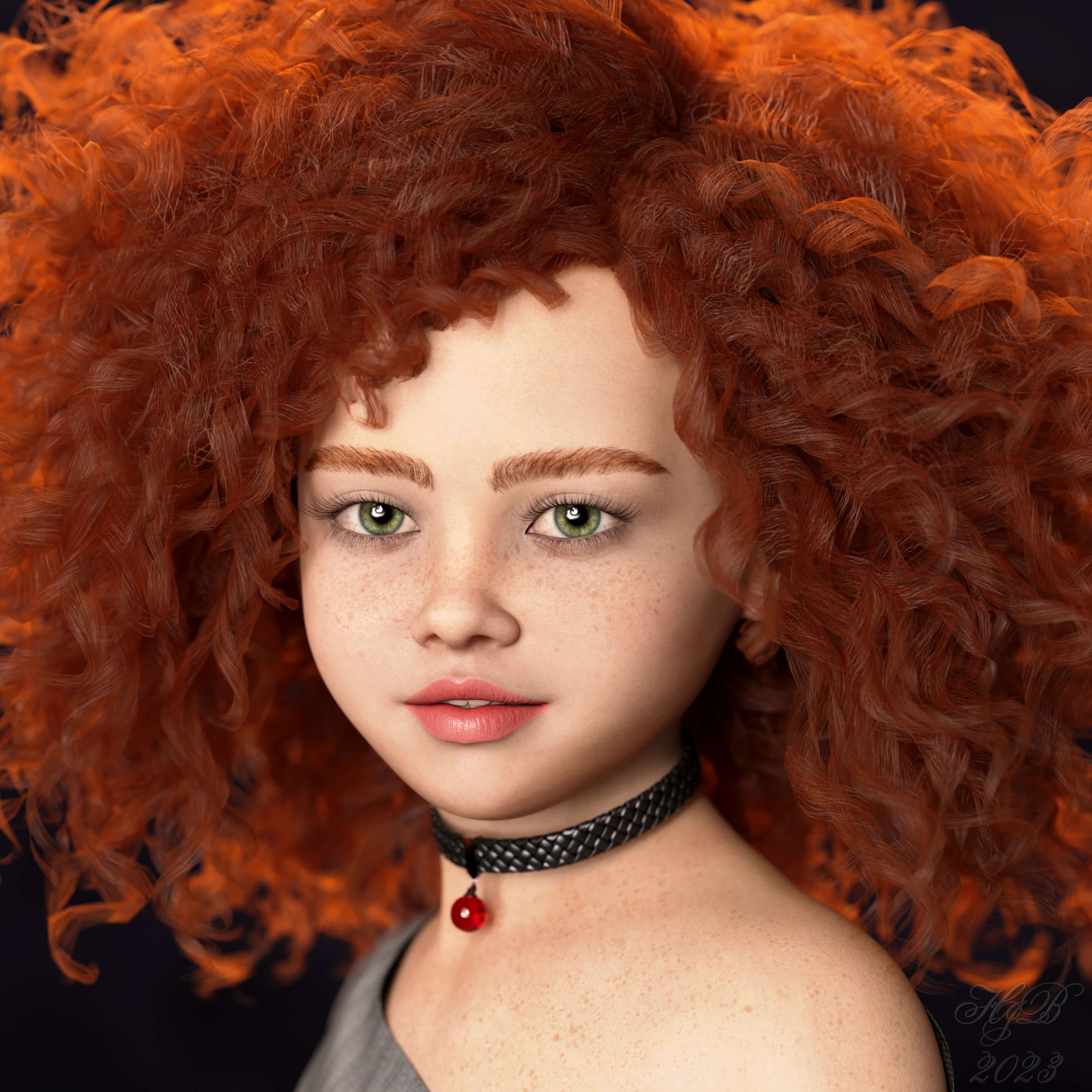 Cute Girl 2 3d Render Digital Art By Hajoba