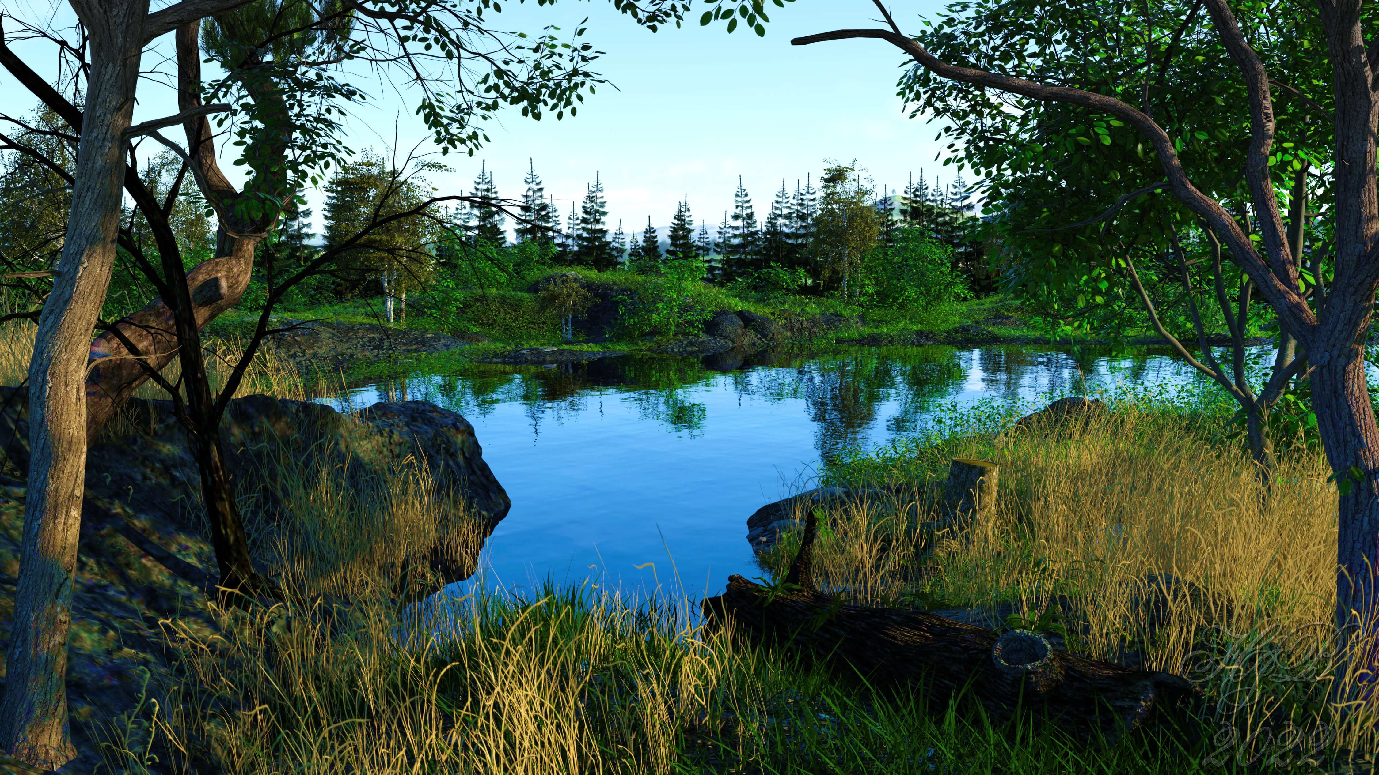 Floodplain 3D Render, Digital Art by Hajoba