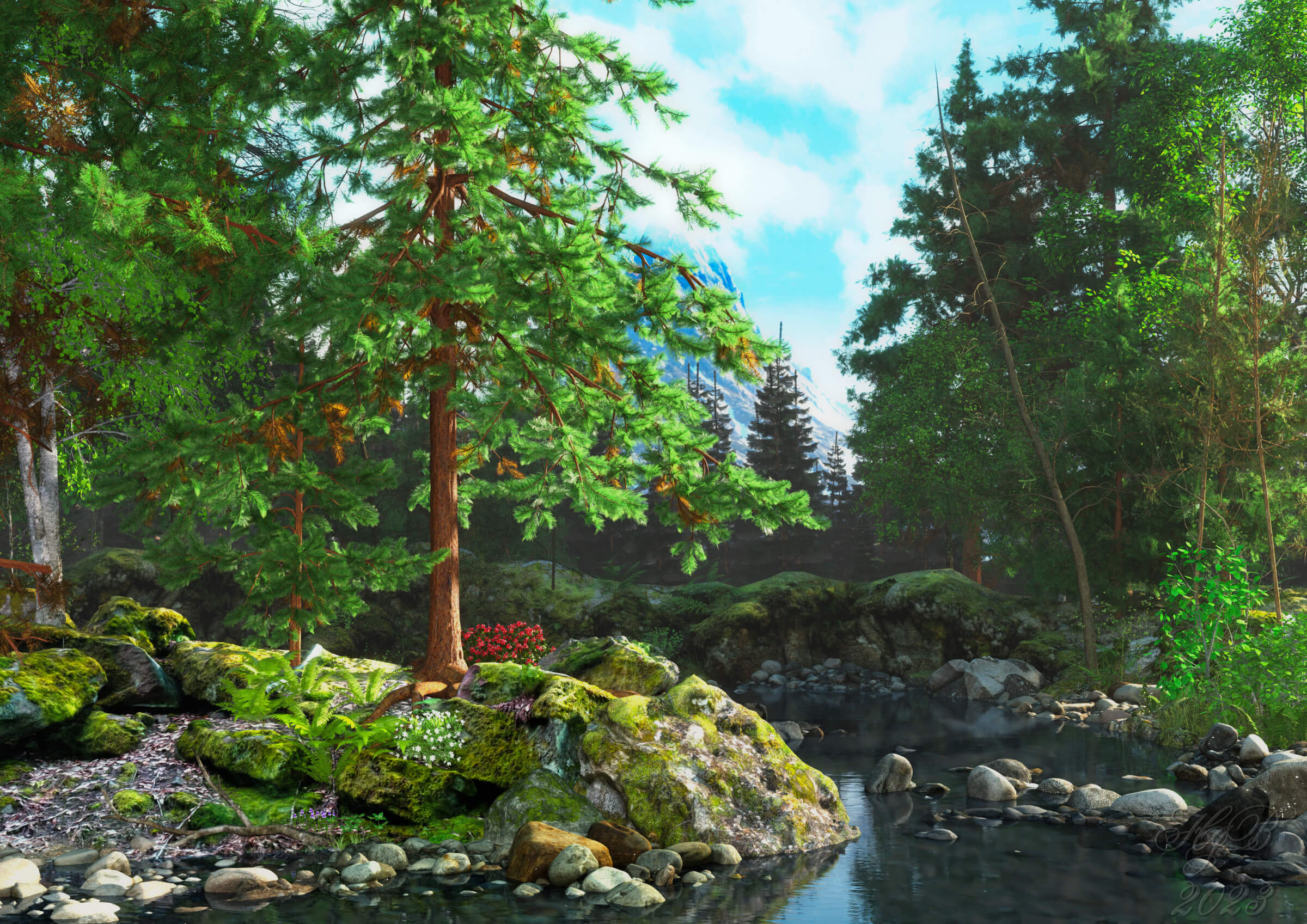 Forest Creek 2 3D Render | RenderHub Gallery
