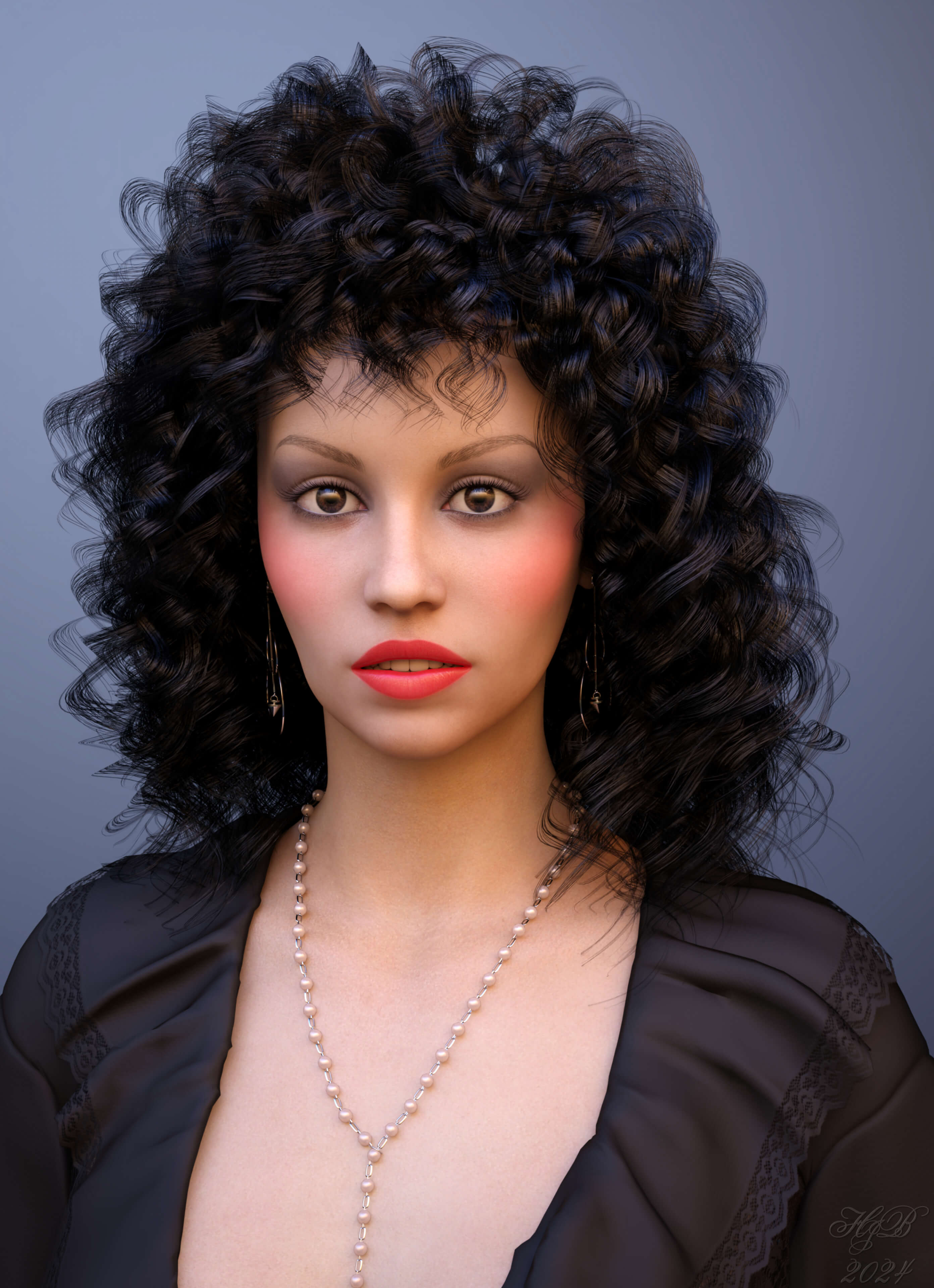 Jennifer Rush 3D Render, Digital Art by Hajoba