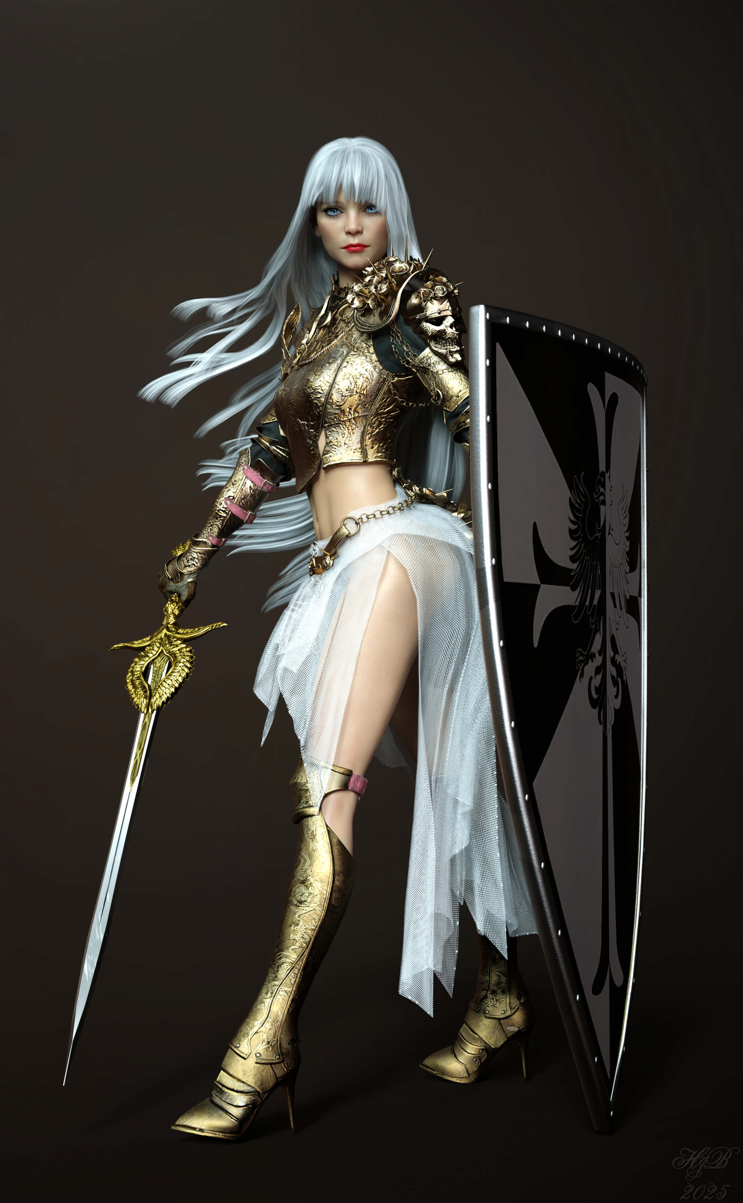 Paladin 3D Render, Digital Art by Hajoba