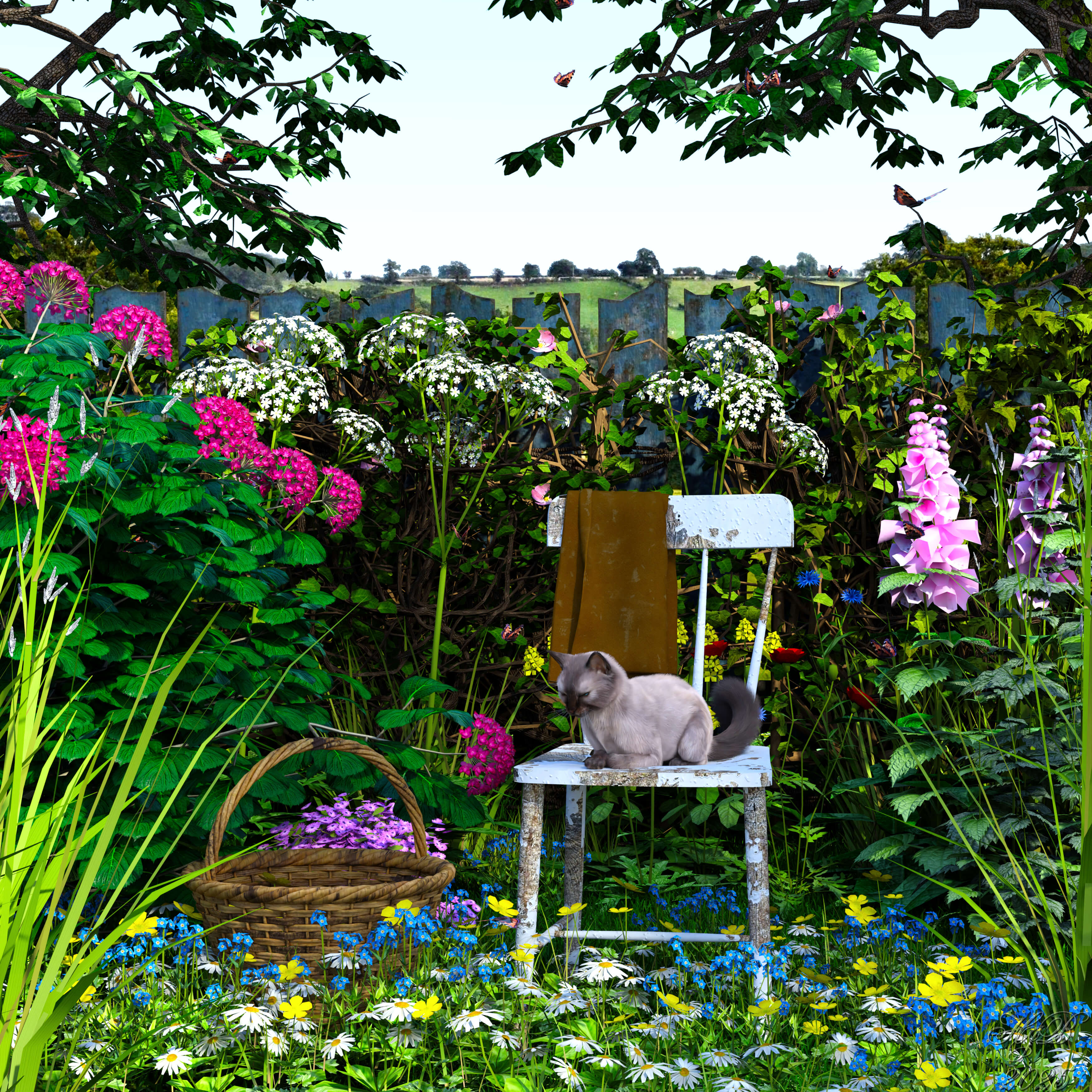 Peaceful Place 3D Render, Digital Art by Hajoba