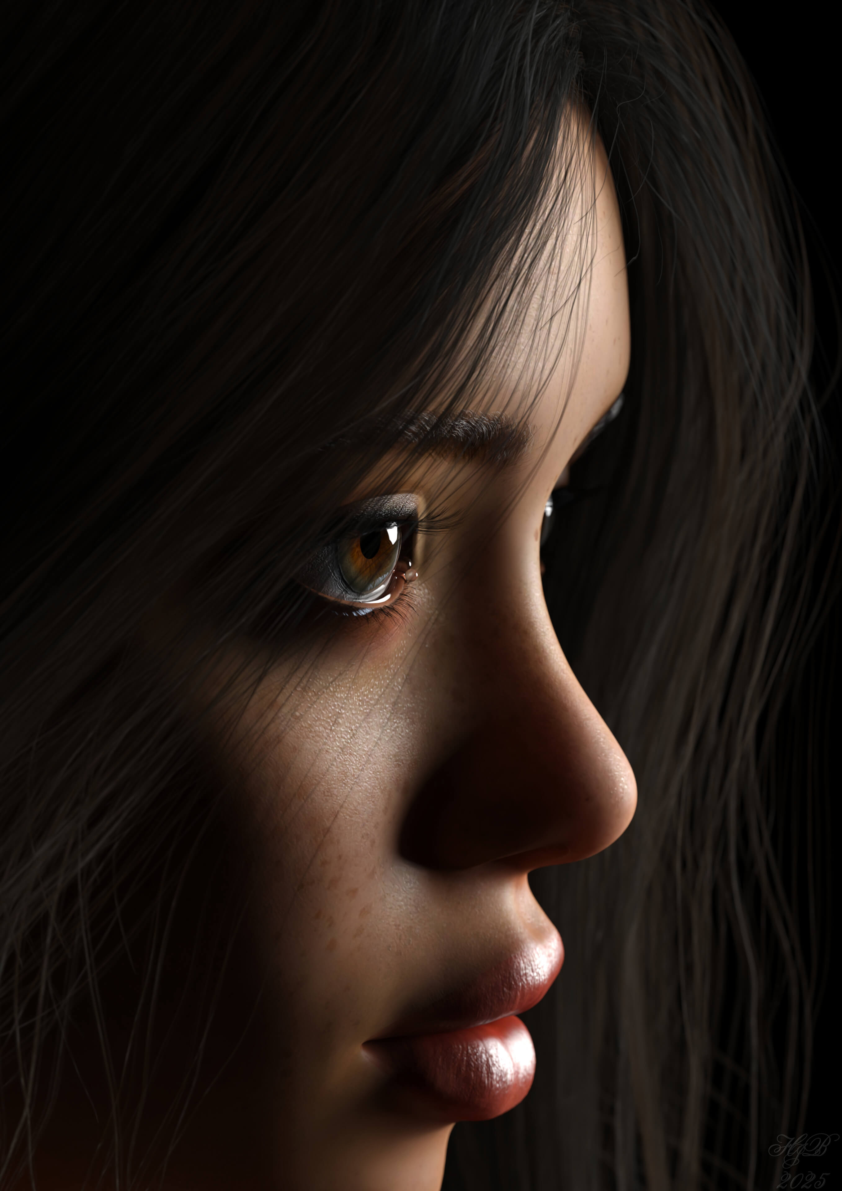 Sadness 3D Render, Digital Art by Hajoba