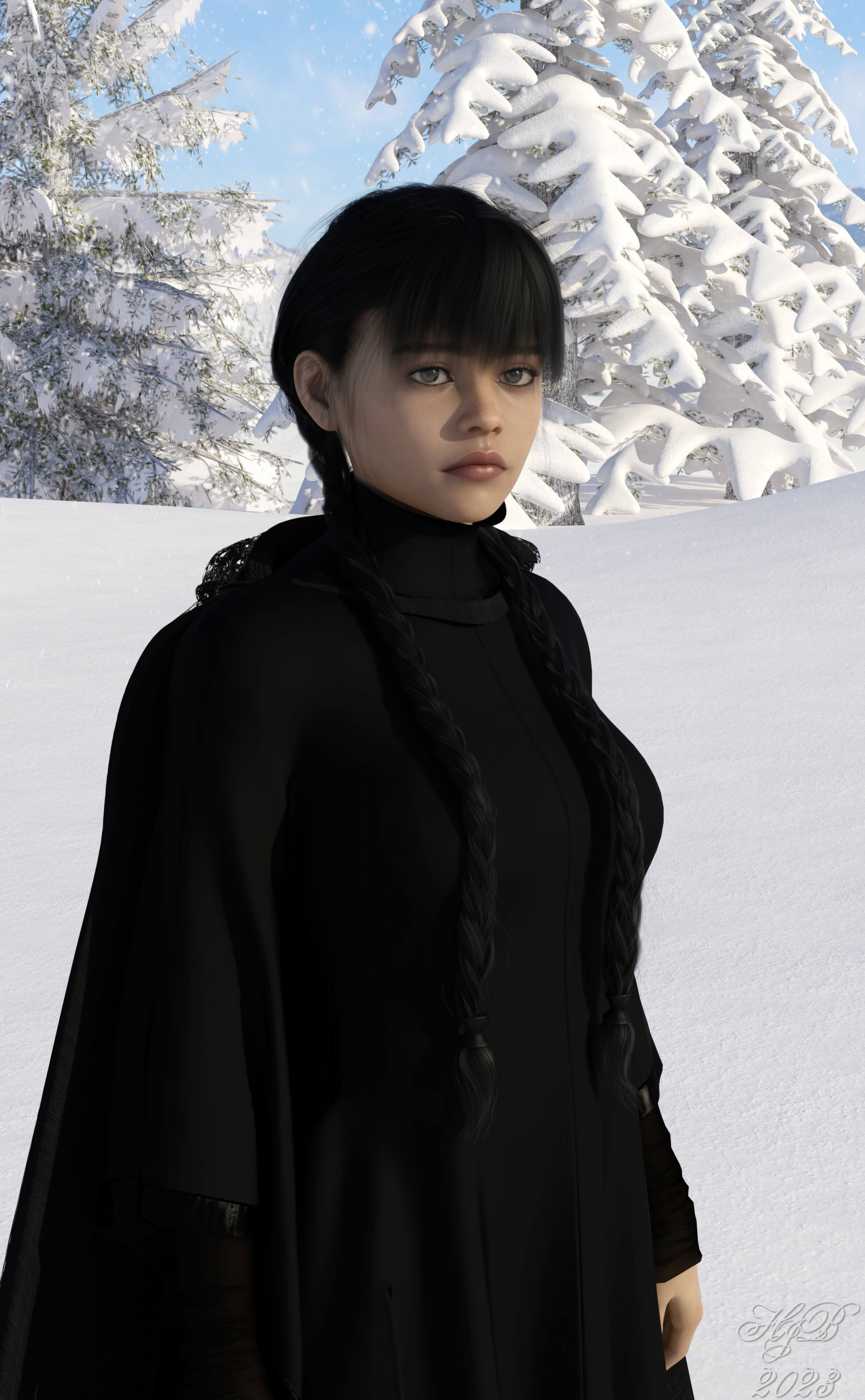 Wednesday Wintertime 3D Render | RenderHub Gallery