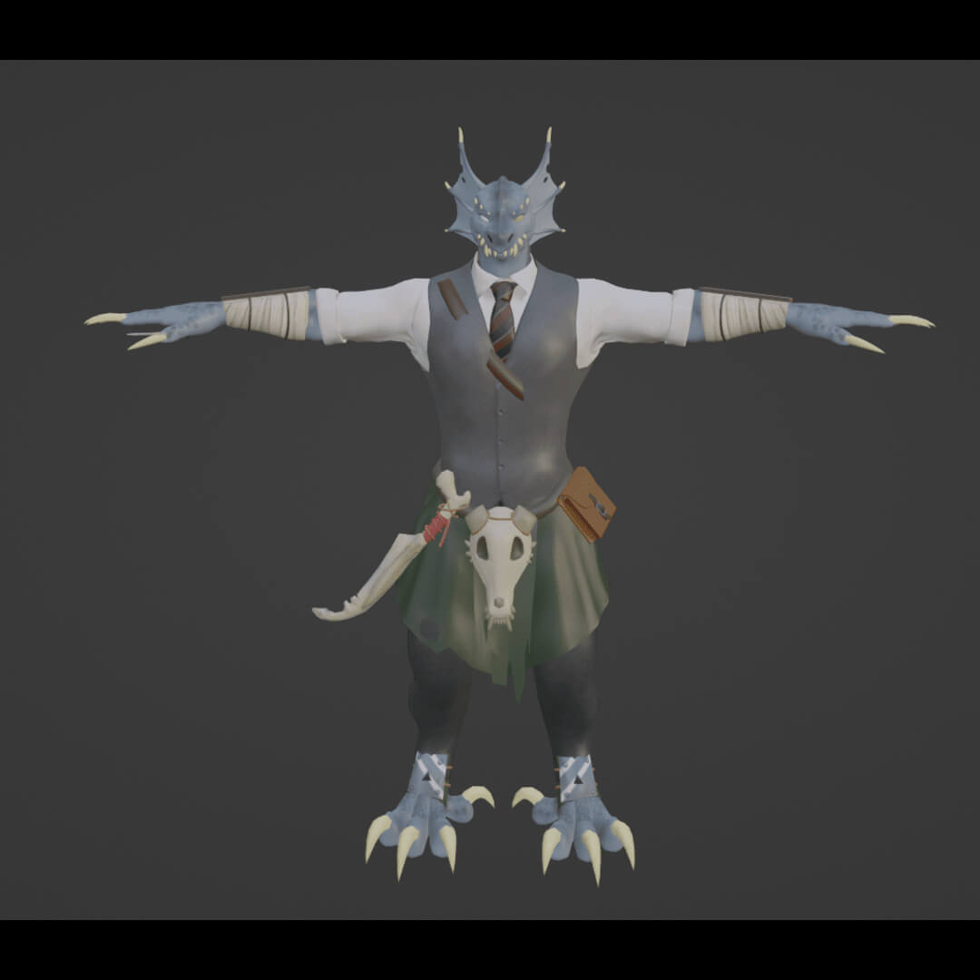 3D Wolf Model for Vrchat by Hammad Hussain