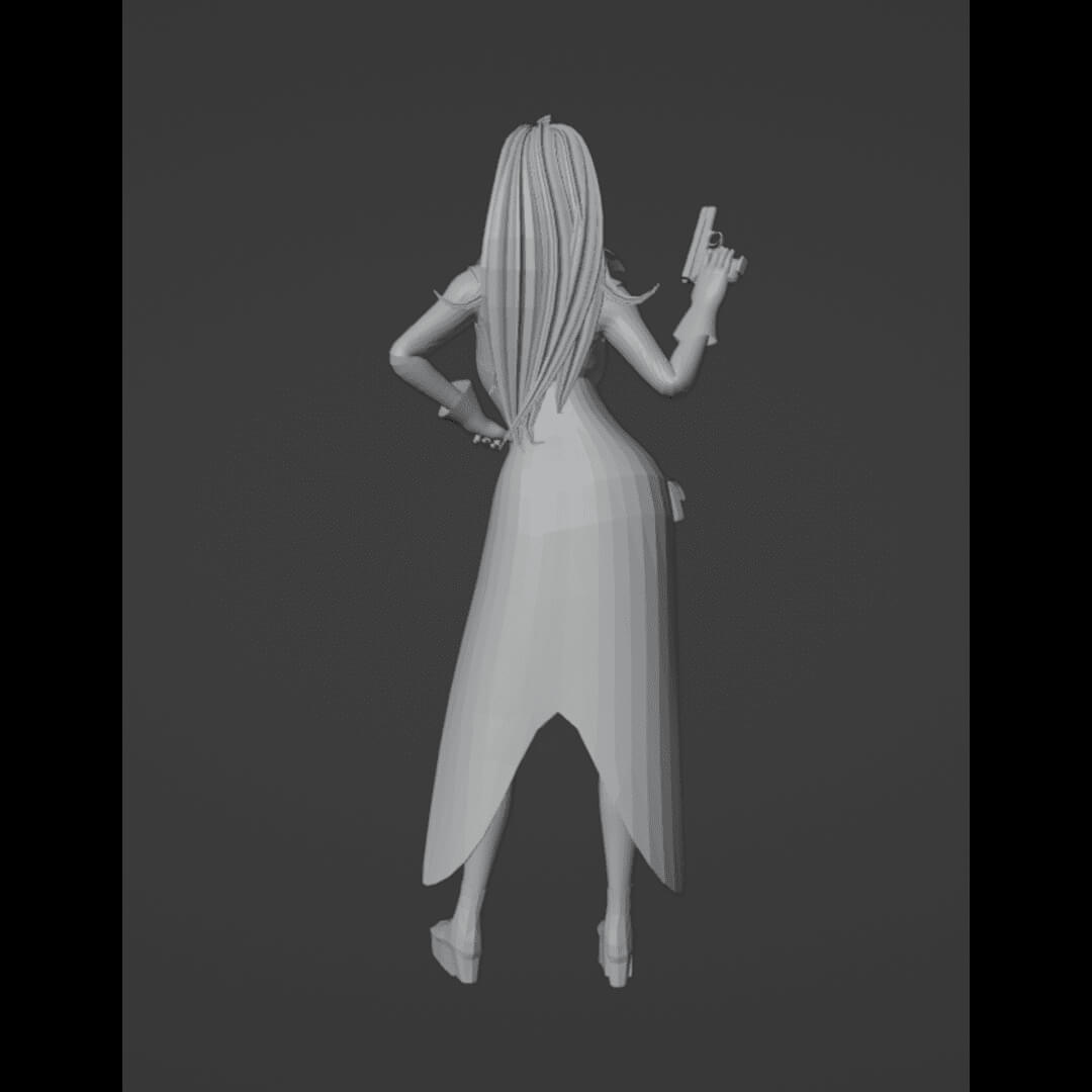 Gun Girl for Printing - Free 3D Print Model by Hammad Hussain