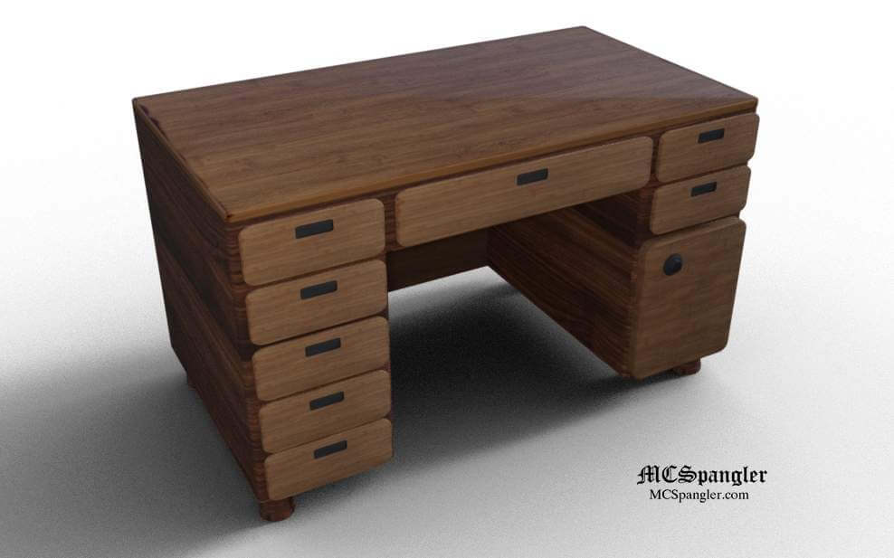Office Desk with Safe - 3D Model by Handyman454