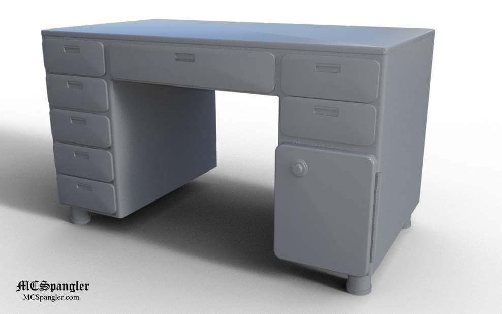 Office Desk with Safe - 3D Model by Handyman454