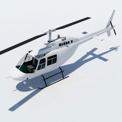 US Jet Ranger Static Helicopter Low Poly - 3D Model by hangarcerouno