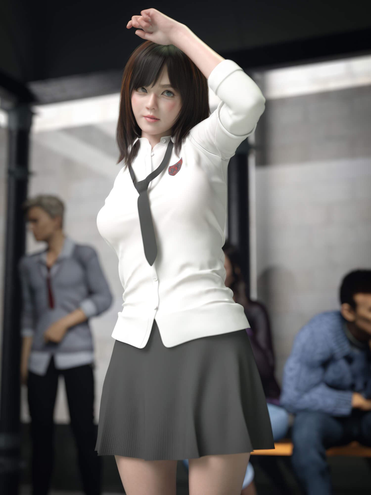 Japanese Cute Girl S 3d Render Digital Art By Haniwaselect