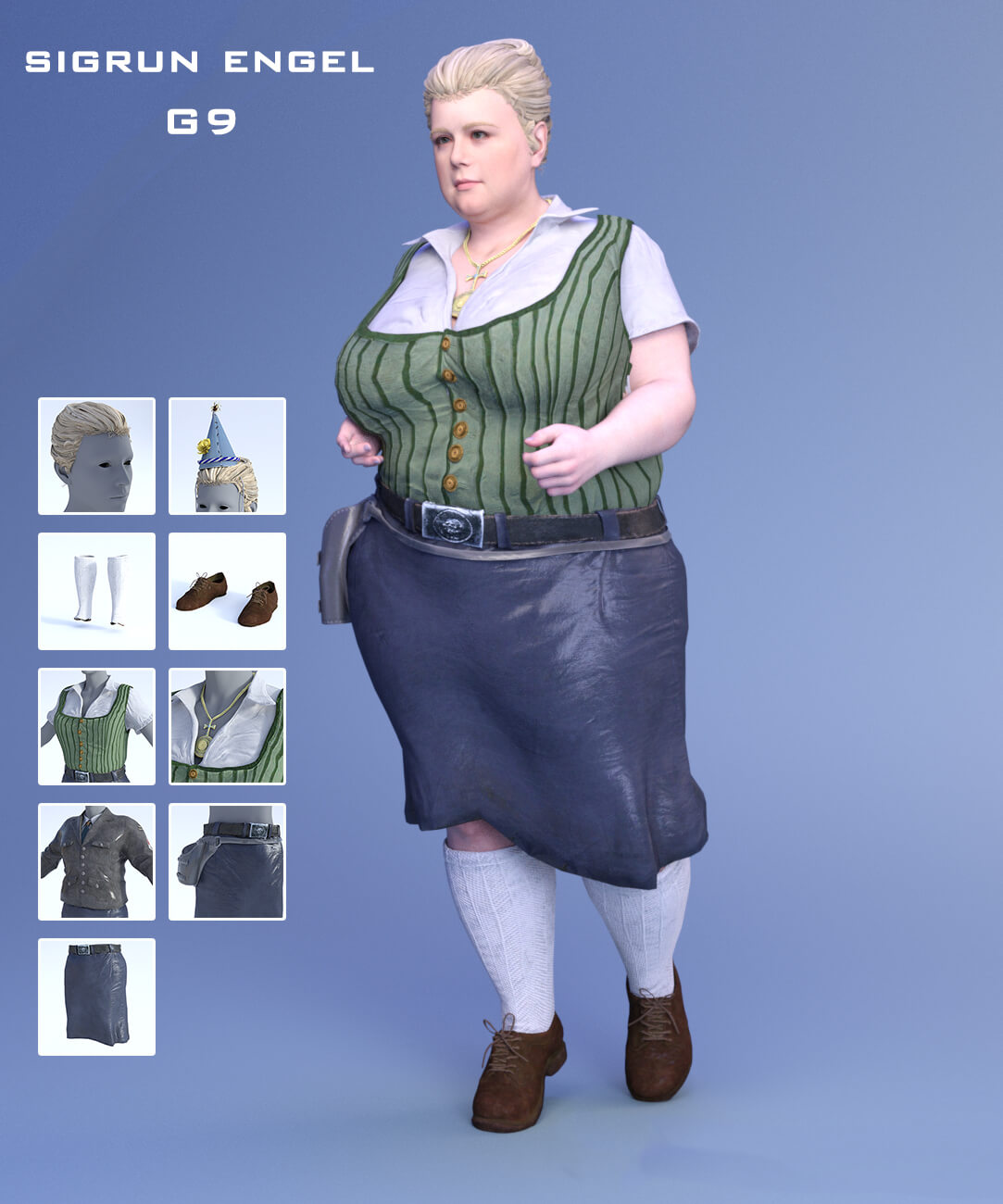 Frau Sigrun for Genesis9 Package - Daz Content by Hanyo DaZ