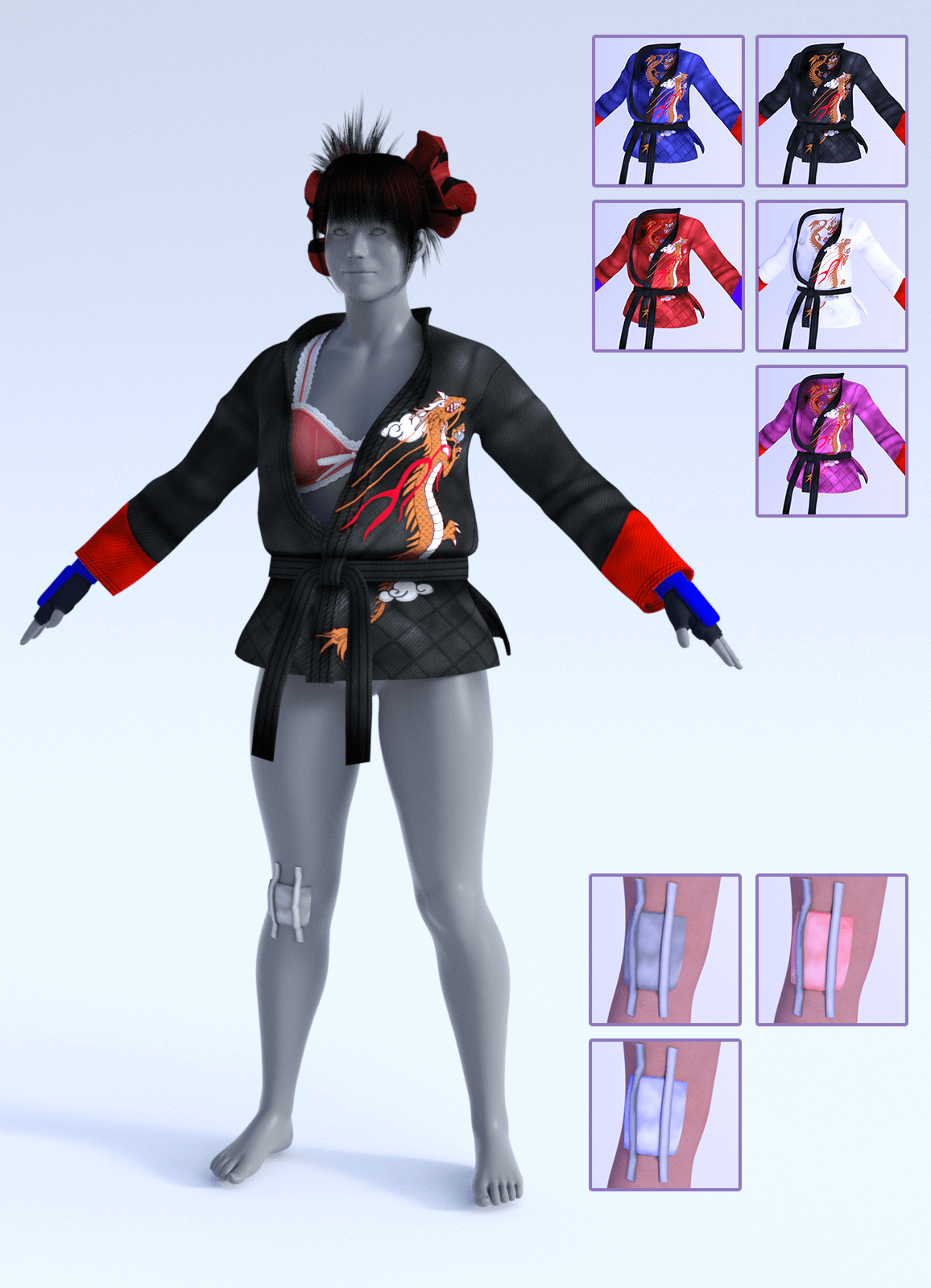 Black demon outfit 3D Render, Digital Art by Hanyo DaZ