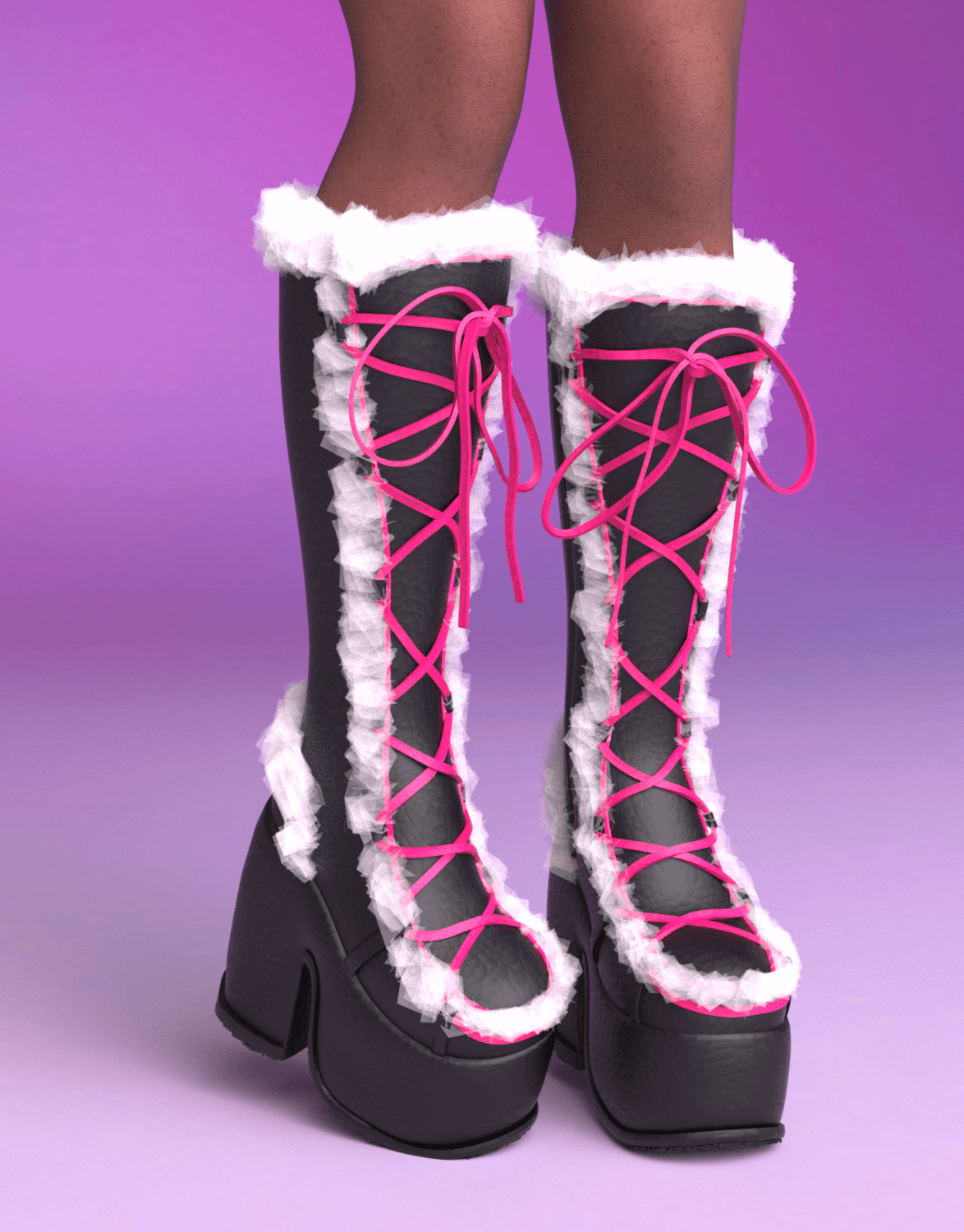 Demonia Winter Fur Boots for Genesis 9 - coming on 20th 3D Render