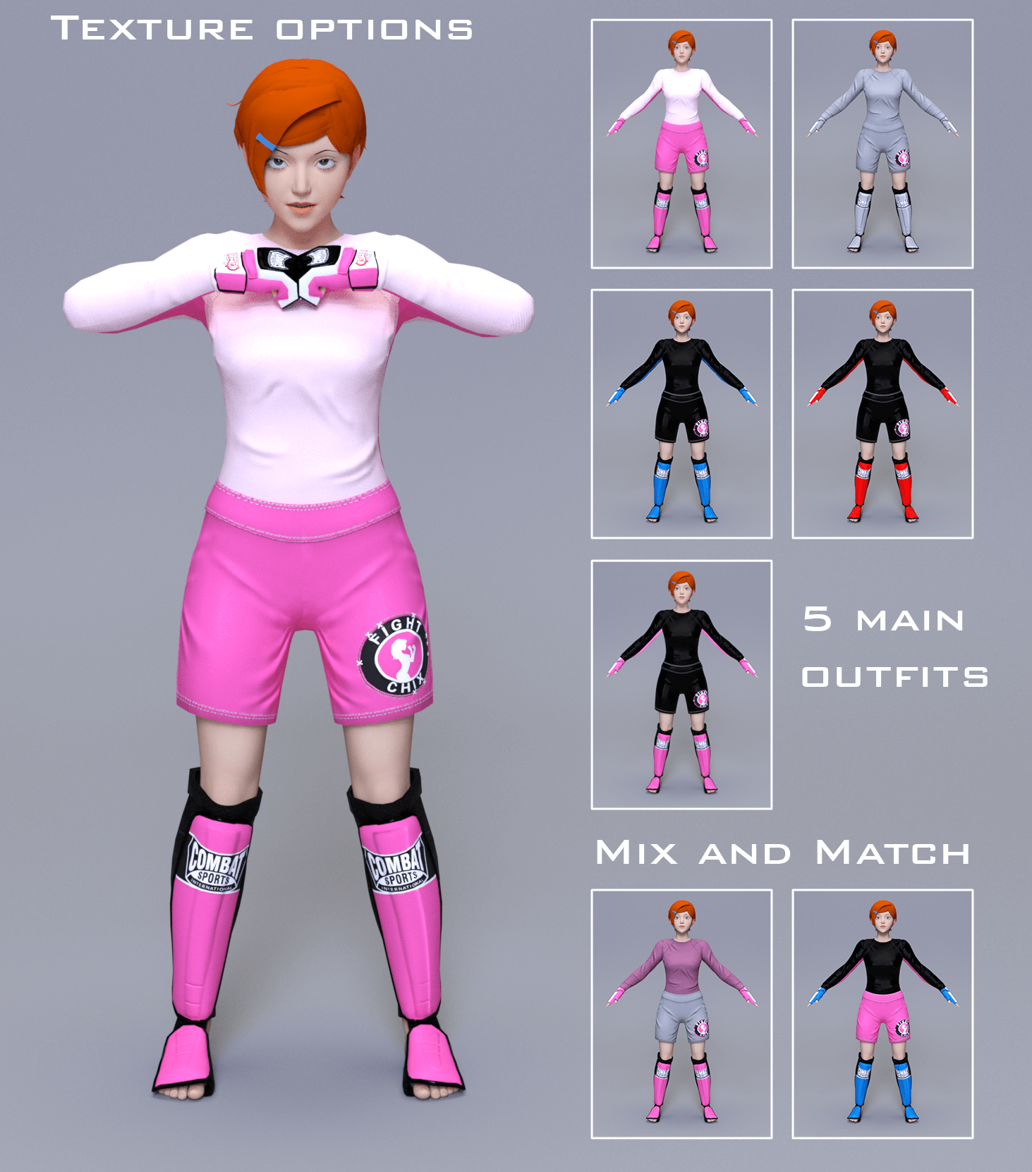 MMA outfit for G8 and G9 3D Render, Digital Art by Hanyo DaZ